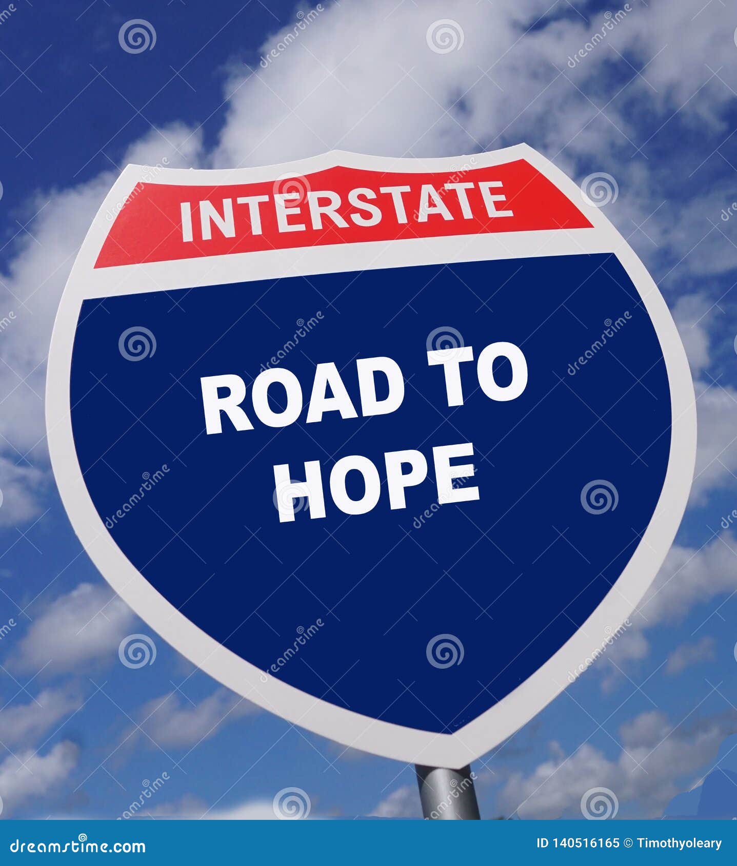 Freeway Sign Gives Direction To a Way To Experience and Have Hope Stock ...