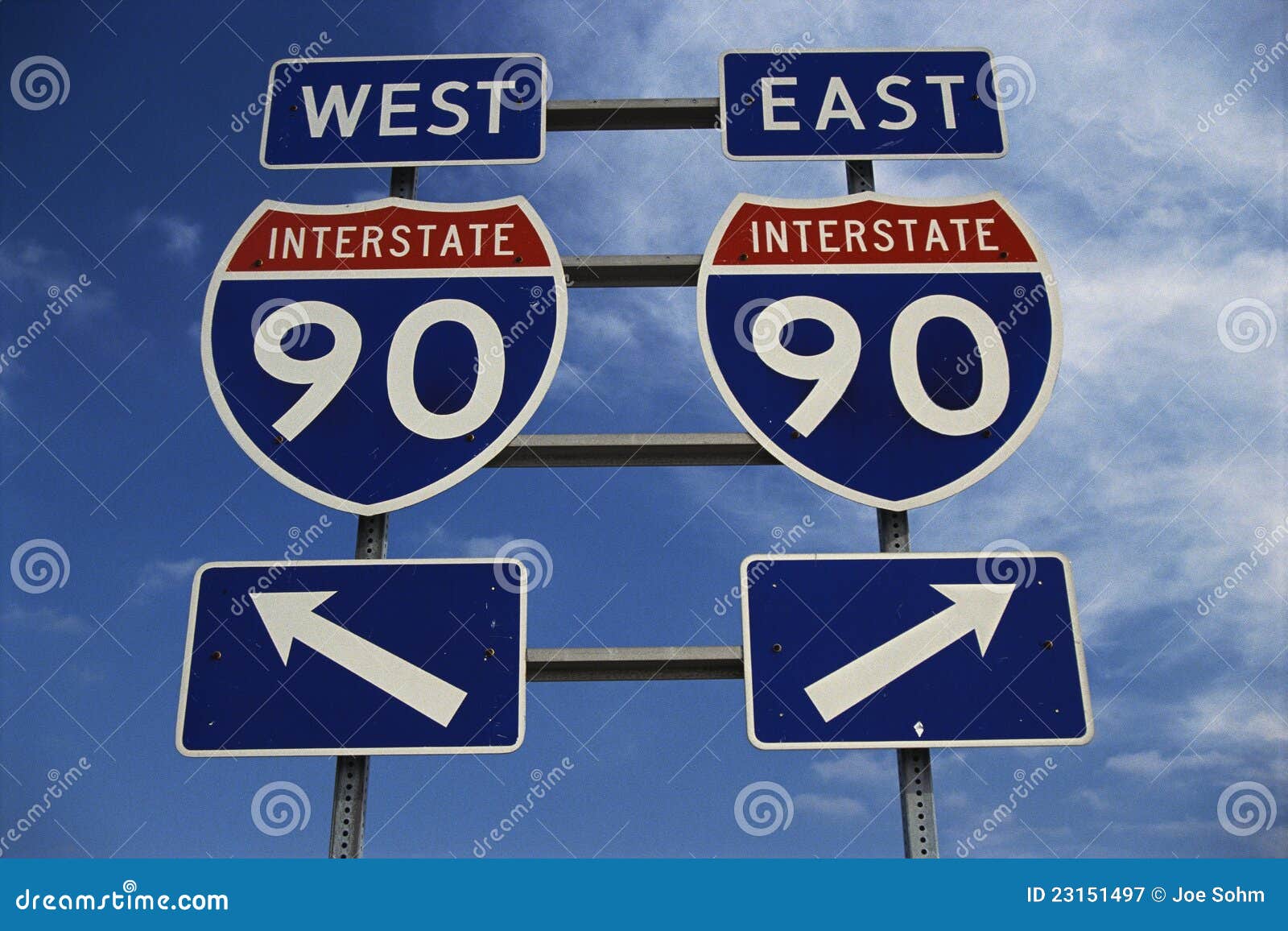 Freeway Sign for Highway 90, New York Stock Image - Image of direction ...