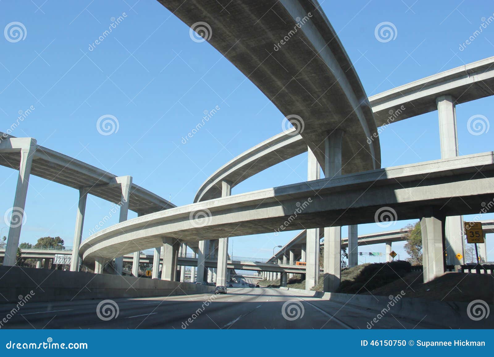 Freeway in Southern California Stock Photo - Image of crowded, business ...