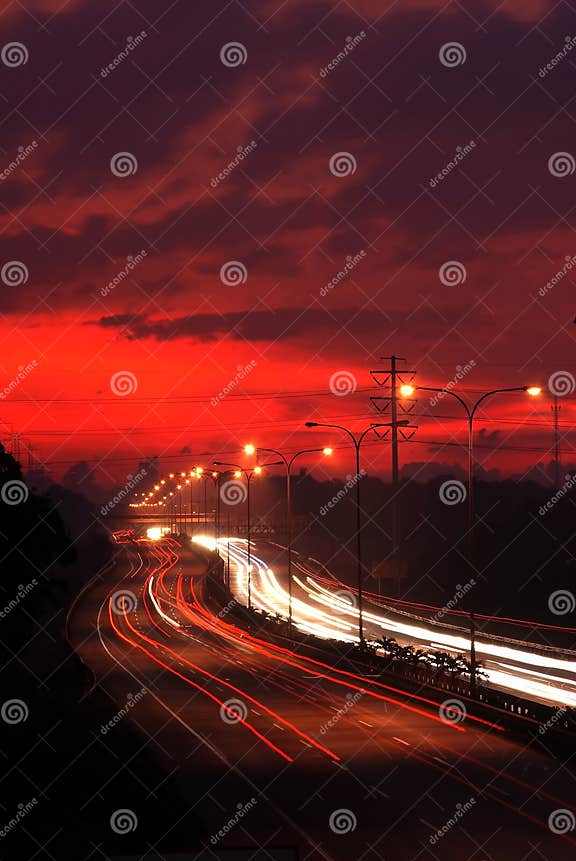 Freeway at sunset stock image. Image of move, connect - 4102329