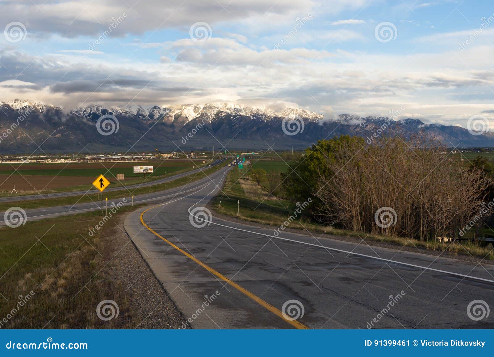Freeway at sunset stock image. Image of spring, road - 91399461