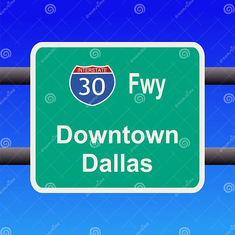 Freeway to Dallas sign stock vector. Illustration of motorway - 4211971