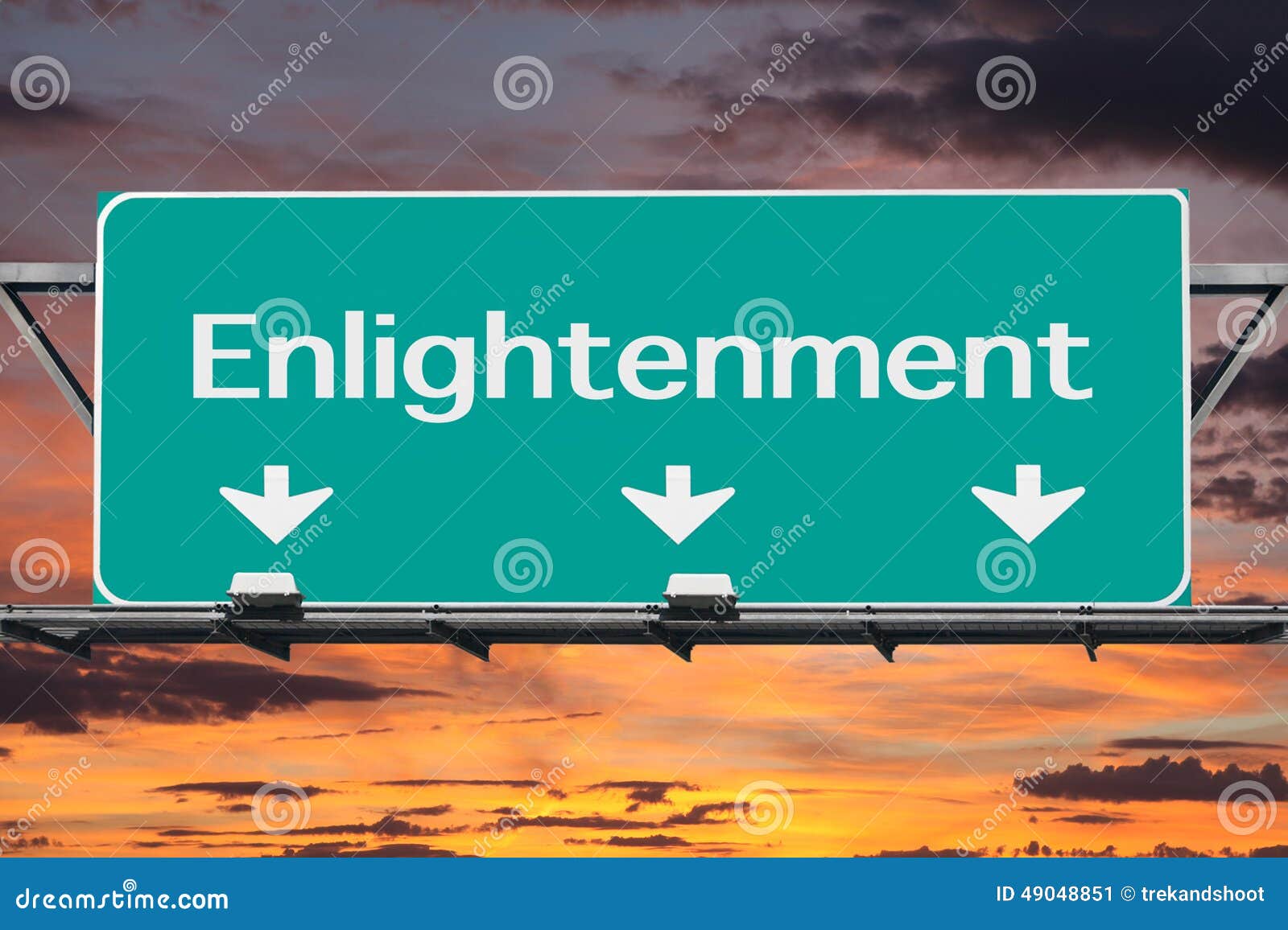 Freeway To Enlightenment Road Sign with Sunrise Sky Stock Image - Image ...