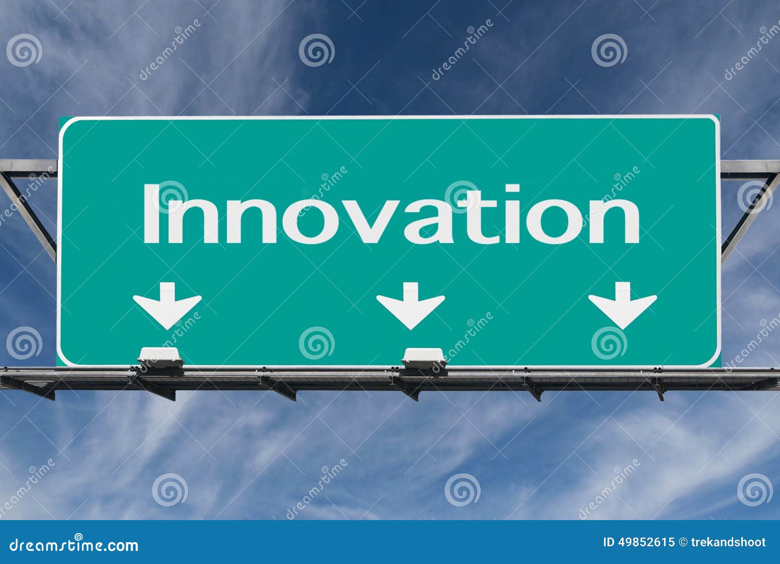 Freeway To Innovation Road Sign with Cirrus Clouds Stock Image - Image ...