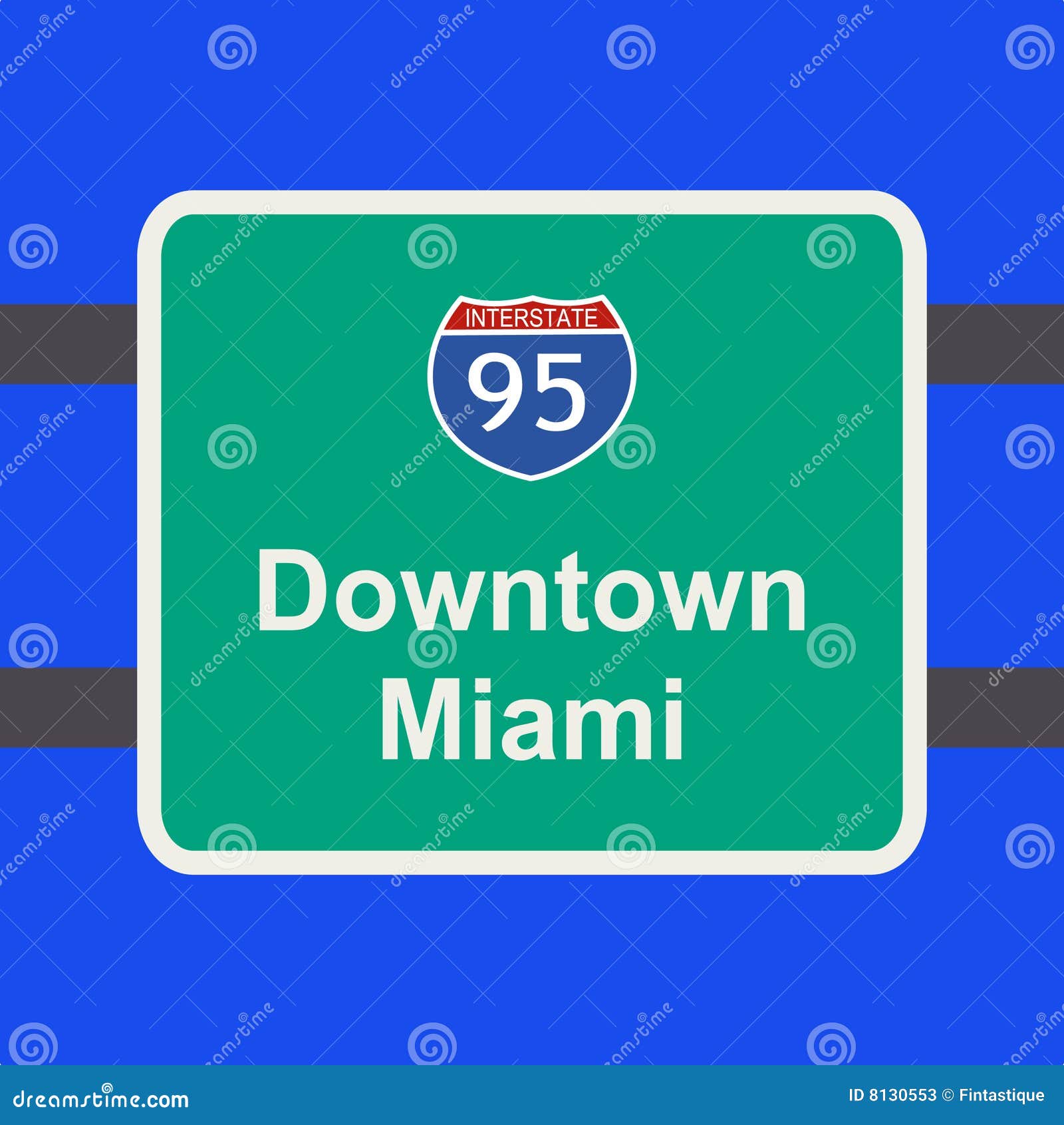Miami Downtown Metro Rail Poster Cartoon Vector | CartoonDealer.com ...