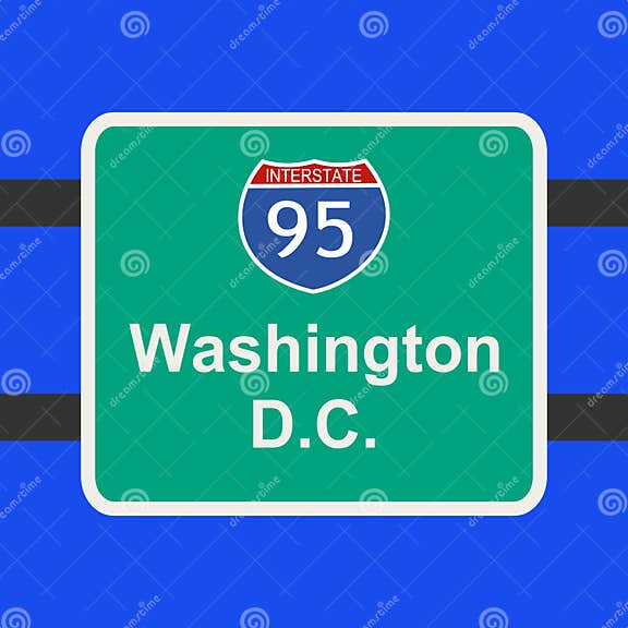 Freeway To Washington DC Sign Stock Vector - Illustration of washington ...
