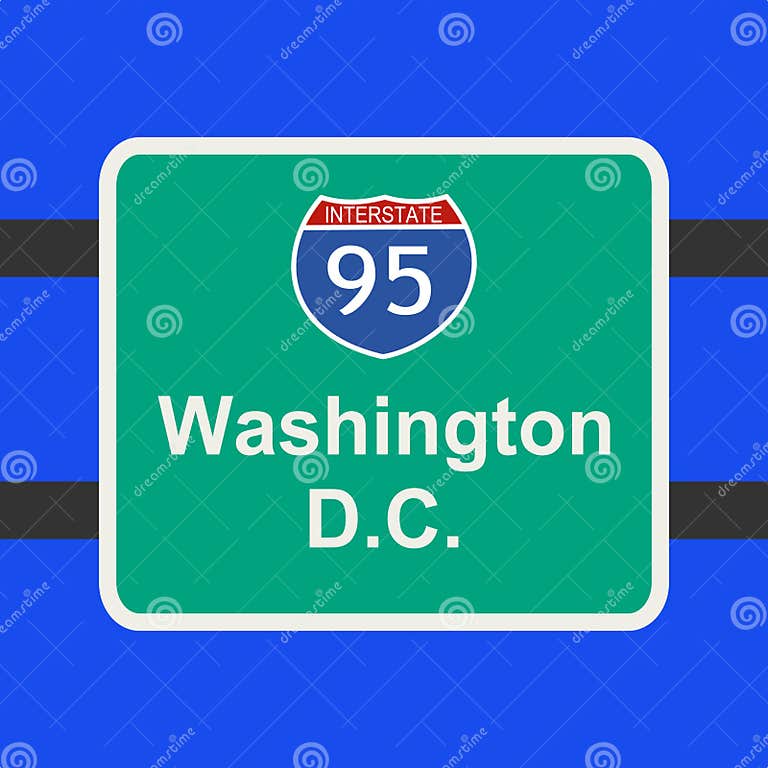 Freeway To Washington DC Sign Stock Vector - Illustration of washington ...