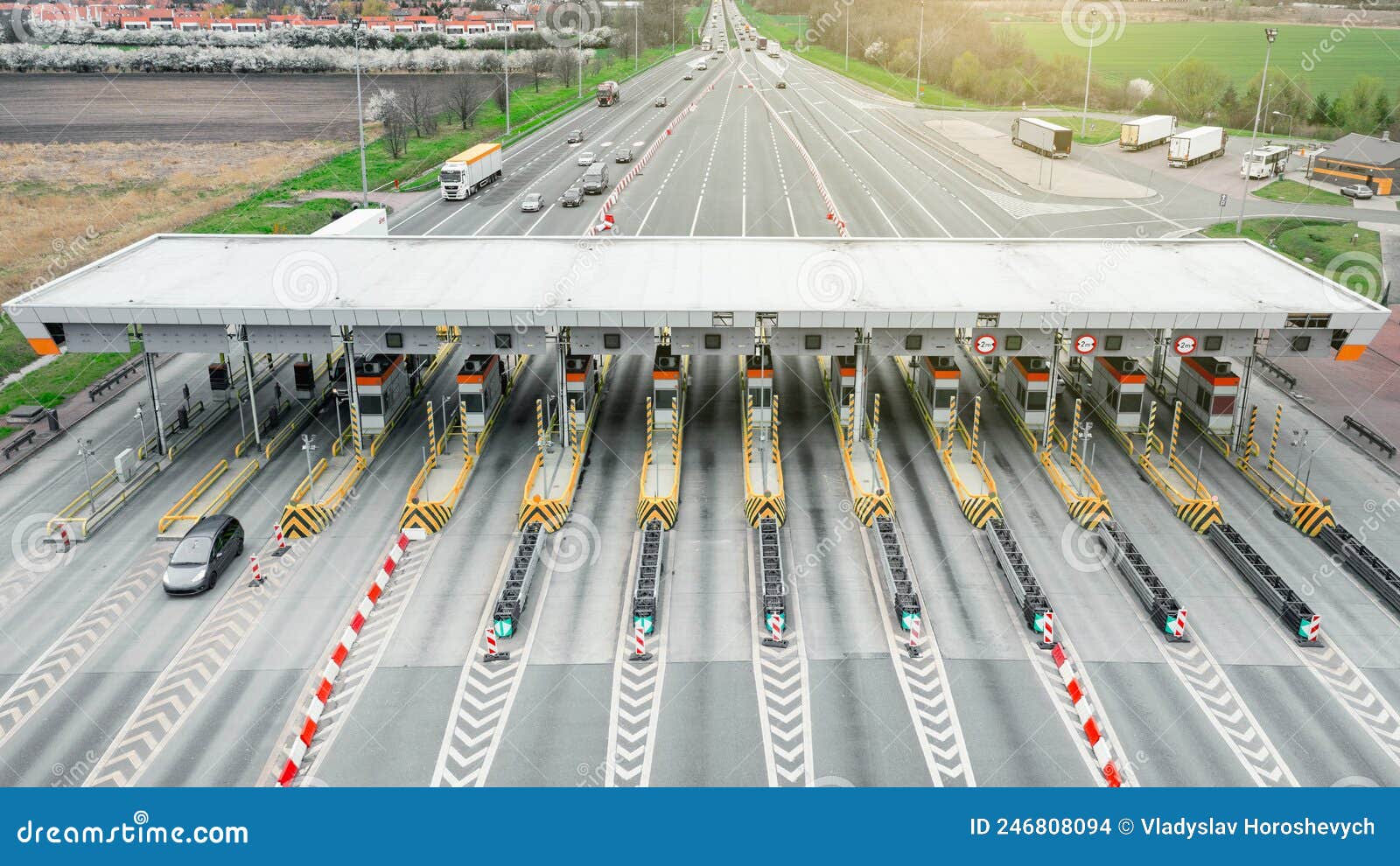 Freeway Toll Booth, Checkpoint on the Road Stock Photo - Image of ...