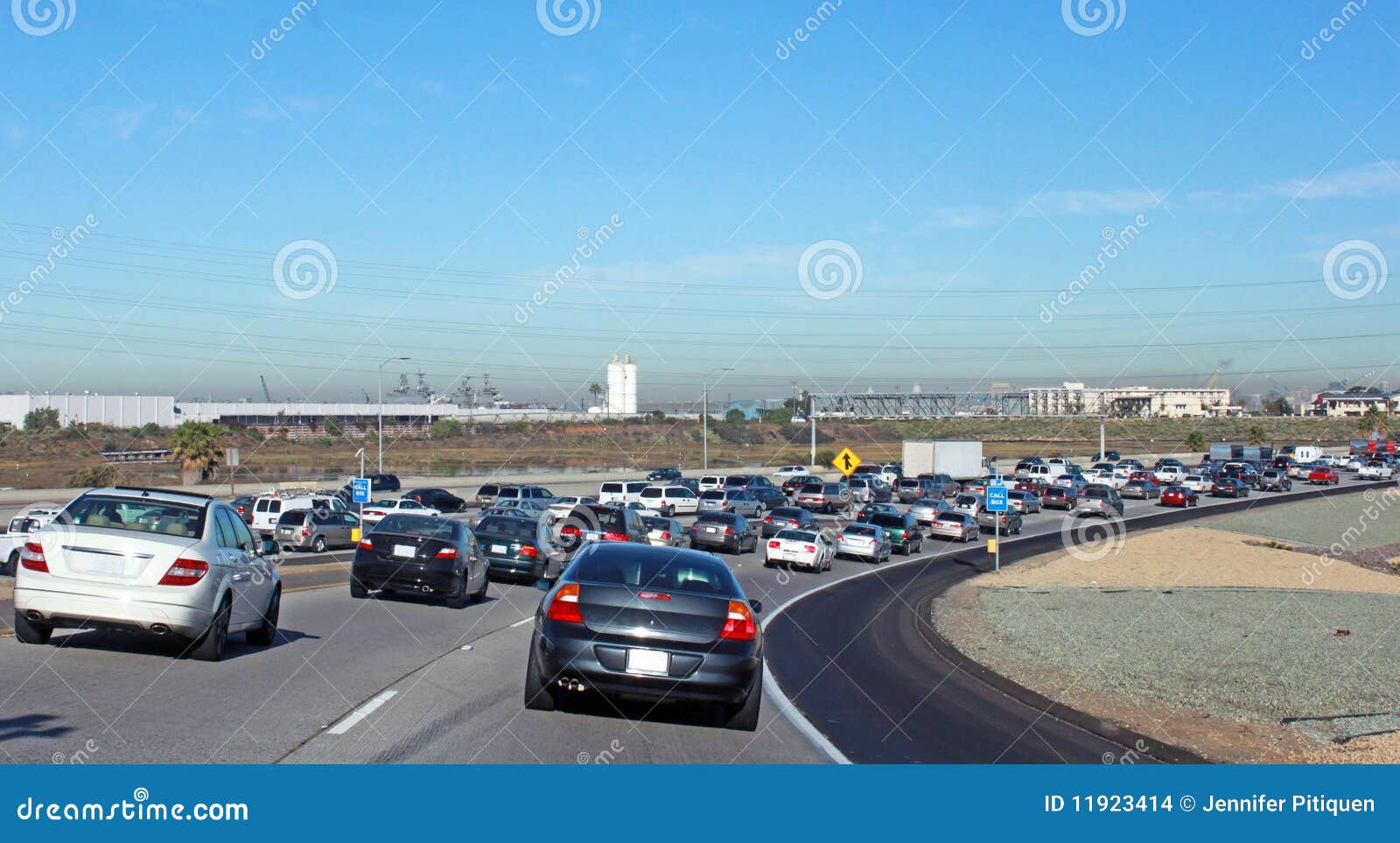 Freeway traffic stock photo. Image of blue, stress, mirror - 11923414