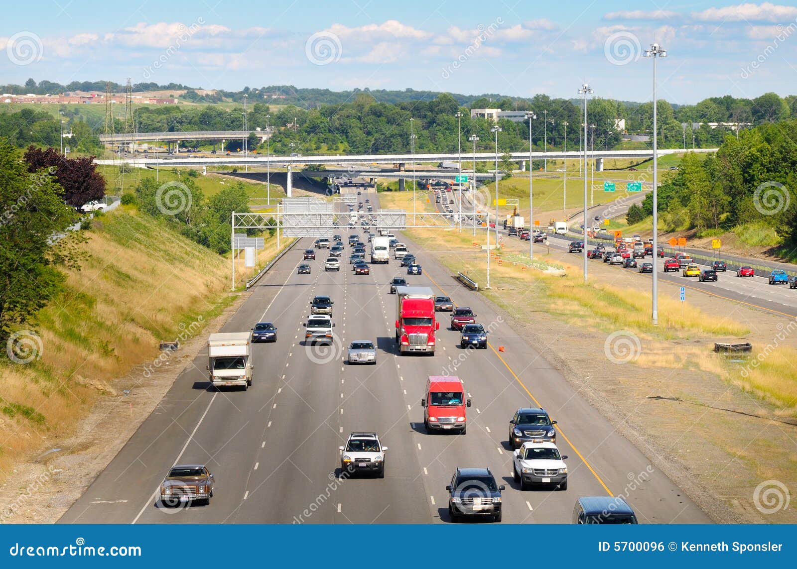 Freeway traffic stock photo. Image of transportation, truck - 5700096