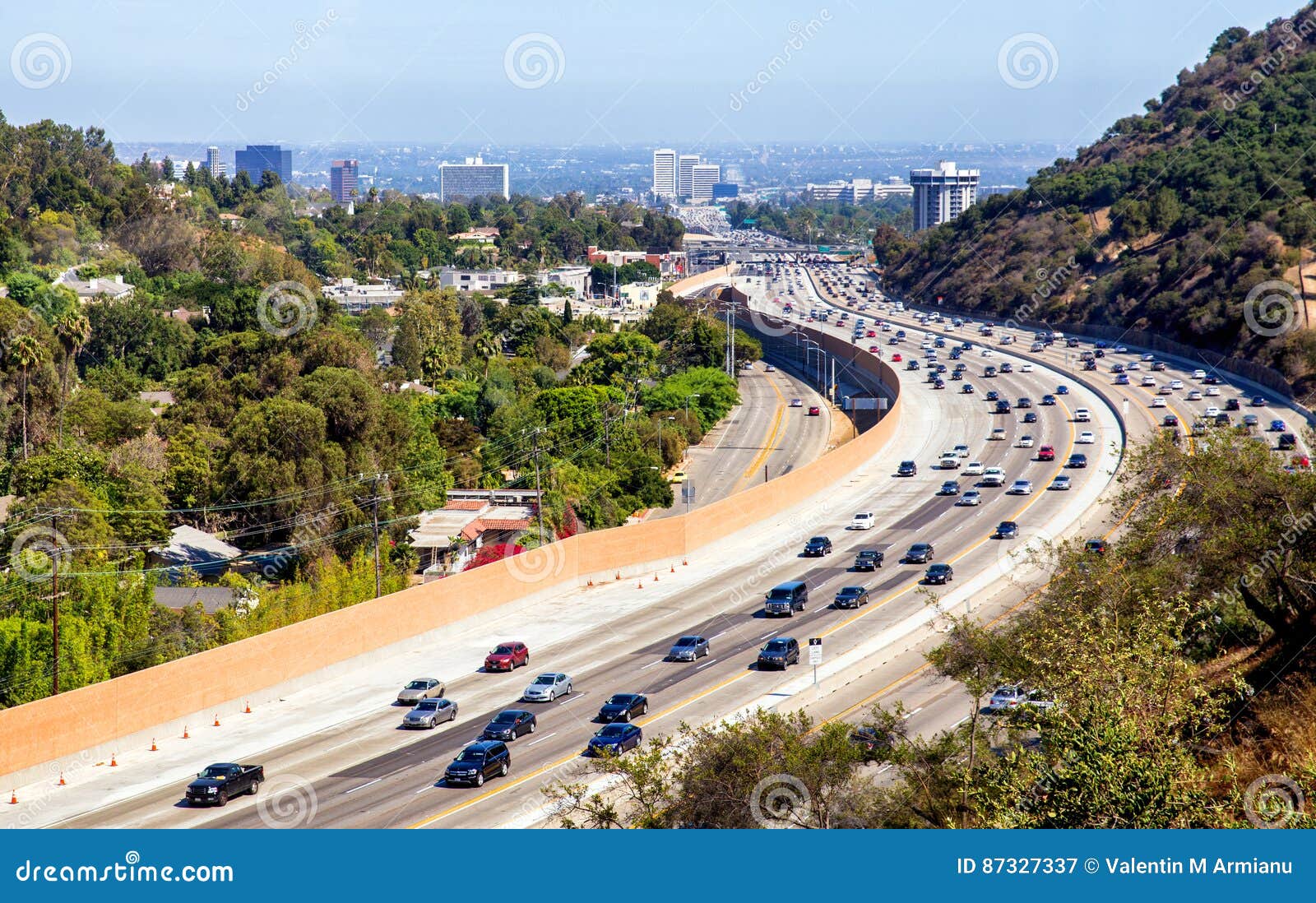 Freeway traffic stock image. Image of highway, view, travel - 87327337