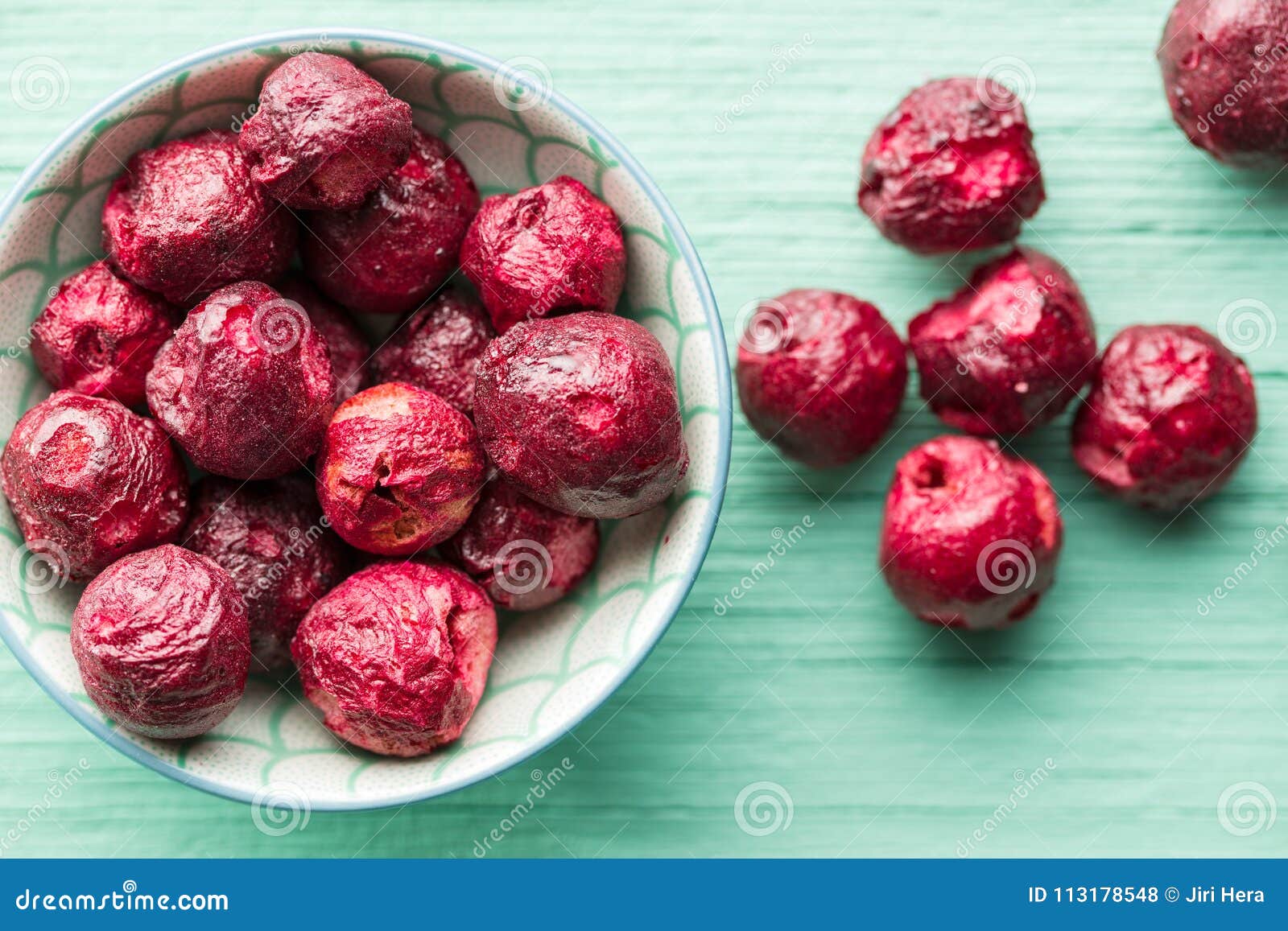 Freeze dried cherries. stock photo. Image of eating - 113178548