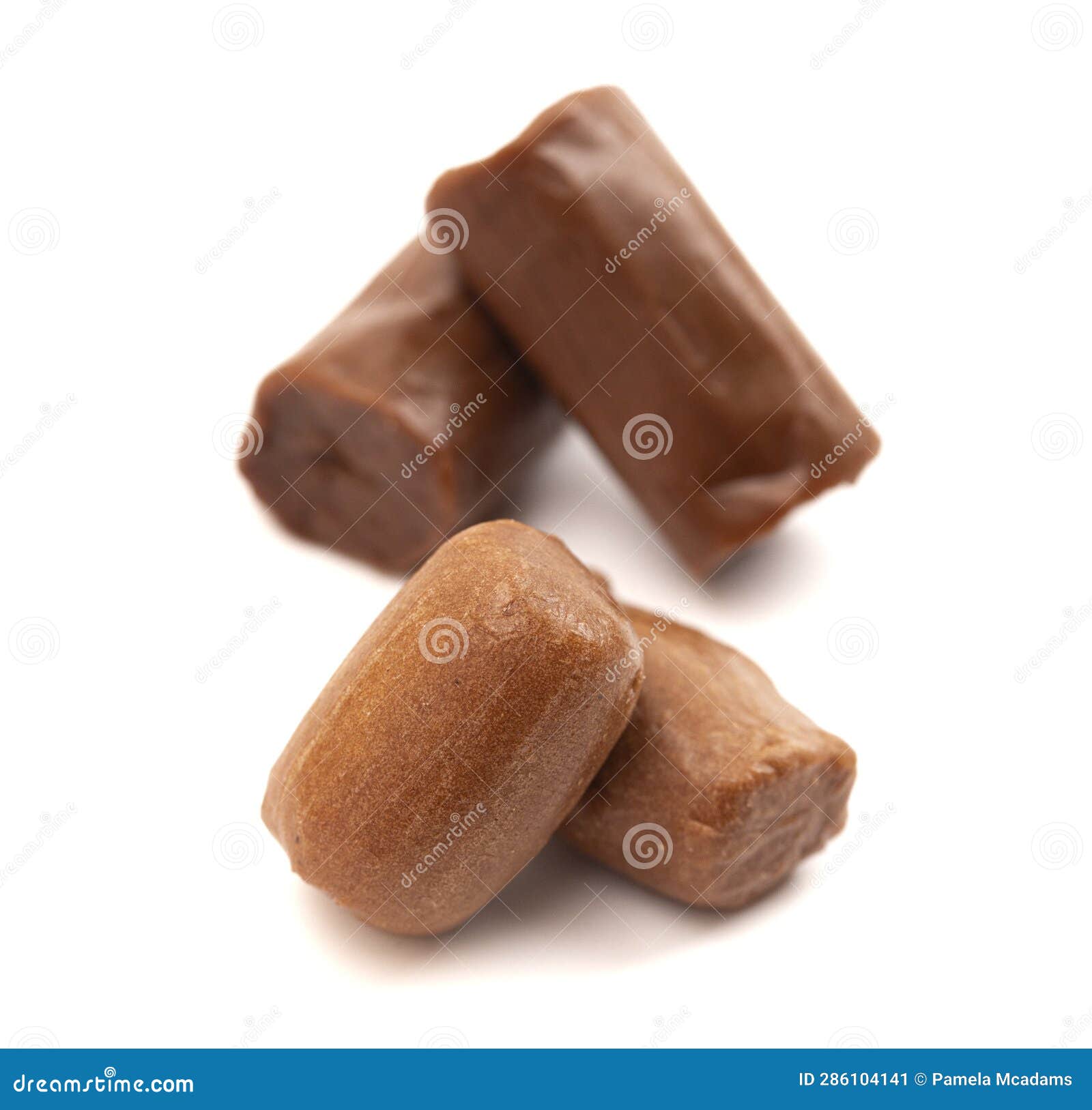 Freeze Dried and Original Chocolate Candy Rolls Isolated on a White ...
