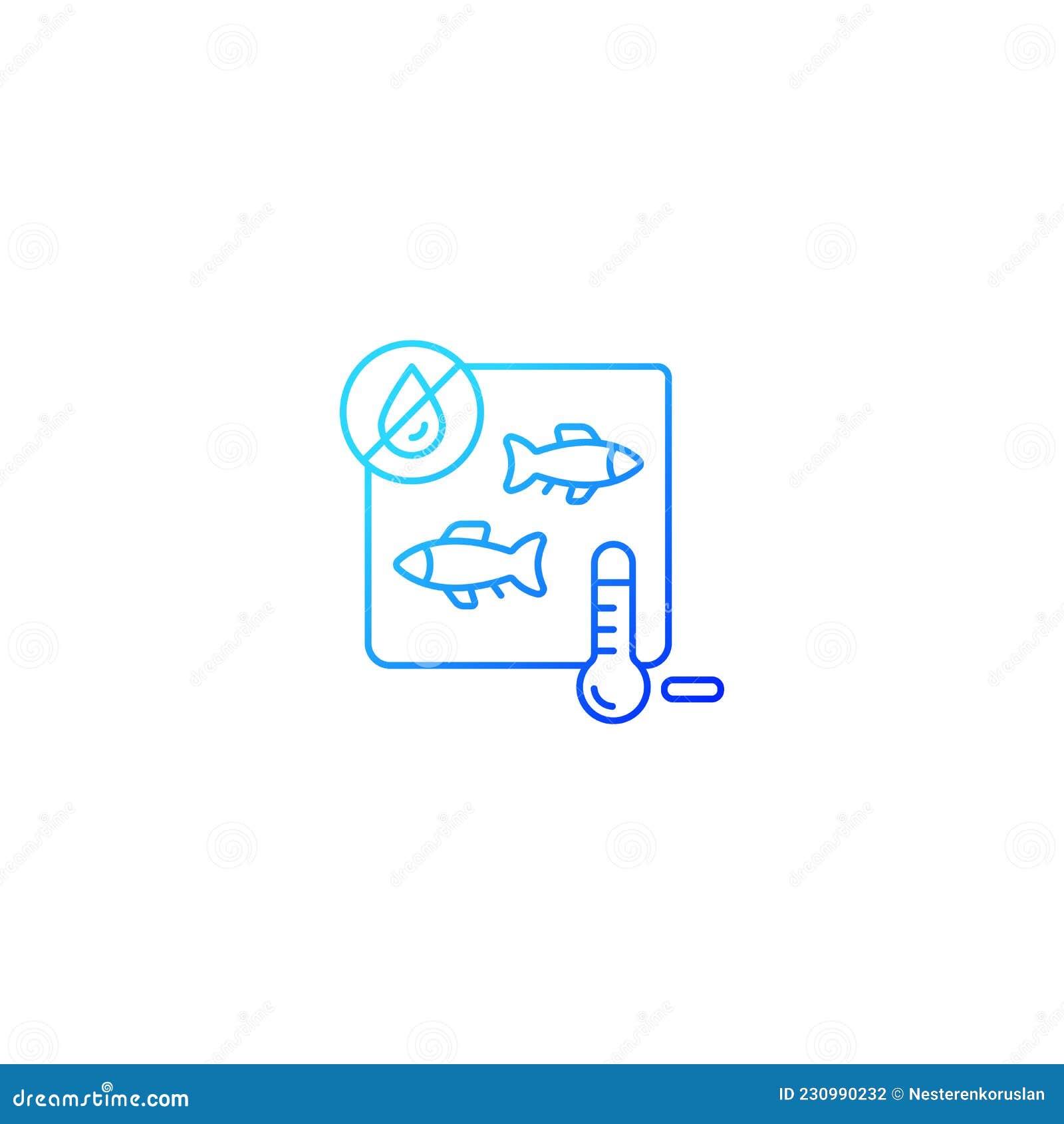 Freeze Drying Fish Gradient Linear Vector Icon Stock Vector ...