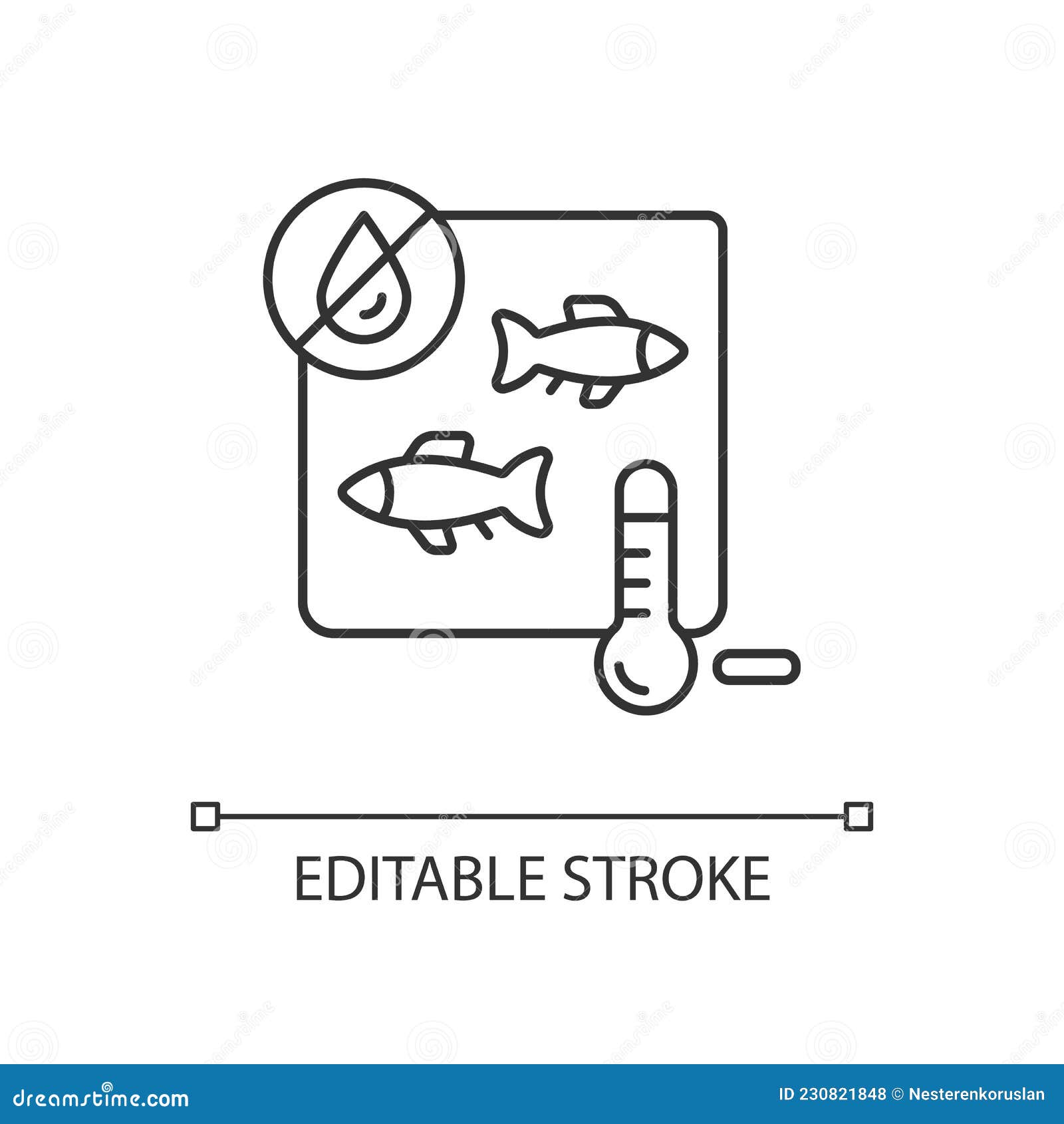 Freeze Drying Fish Linear Icon Stock Vector - Illustration of food ...