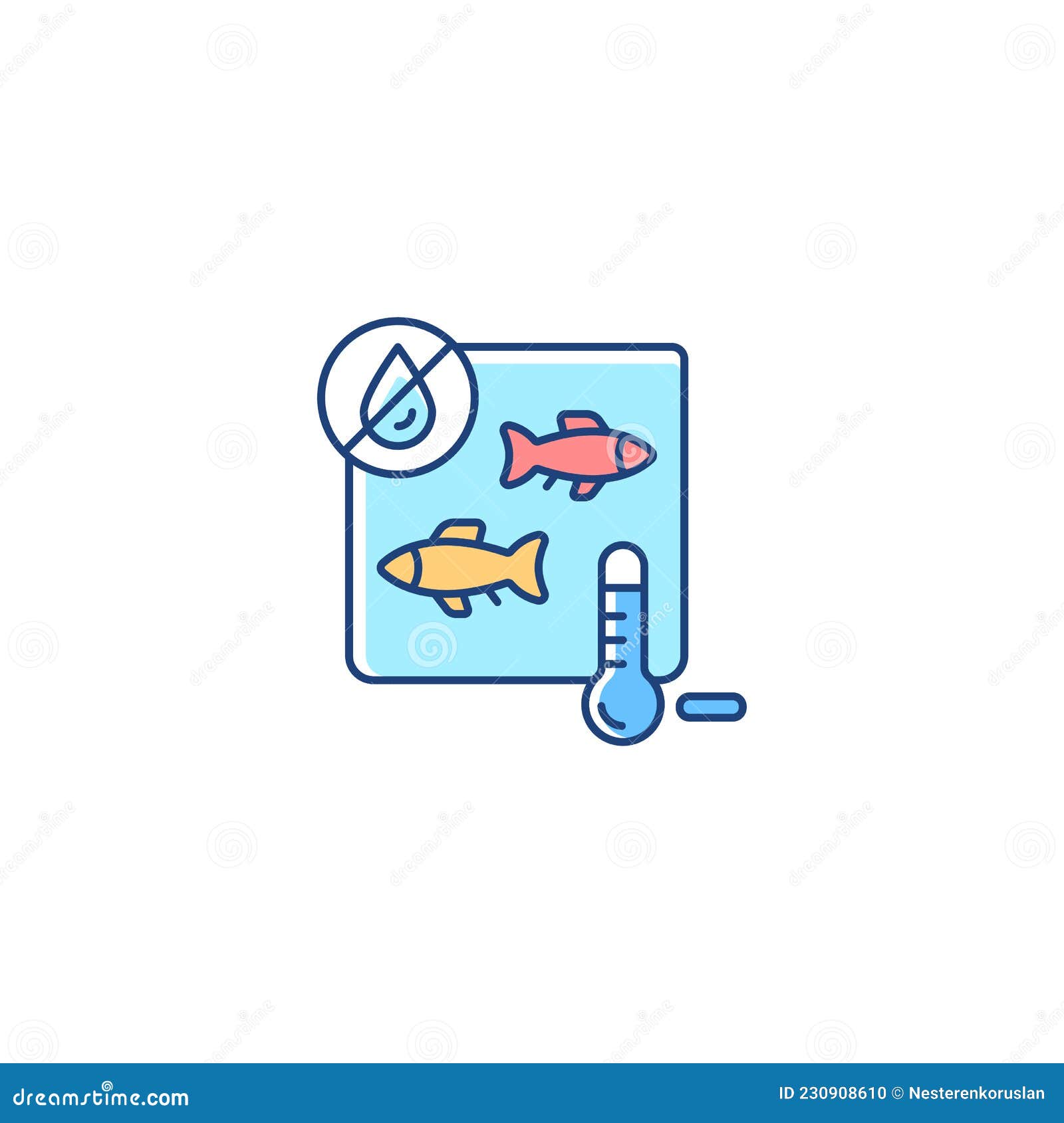 Freeze Drying Fish RGB Color Icon Stock Vector - Illustration of ...