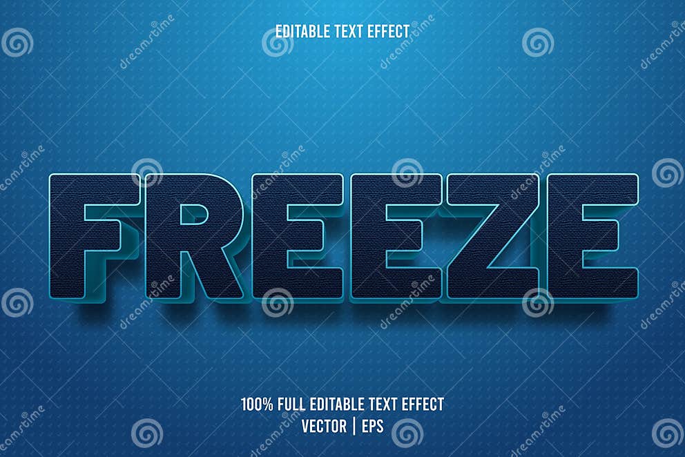 Freeze Editable Text Effect Embossed Cartoon Style Stock Vector ...