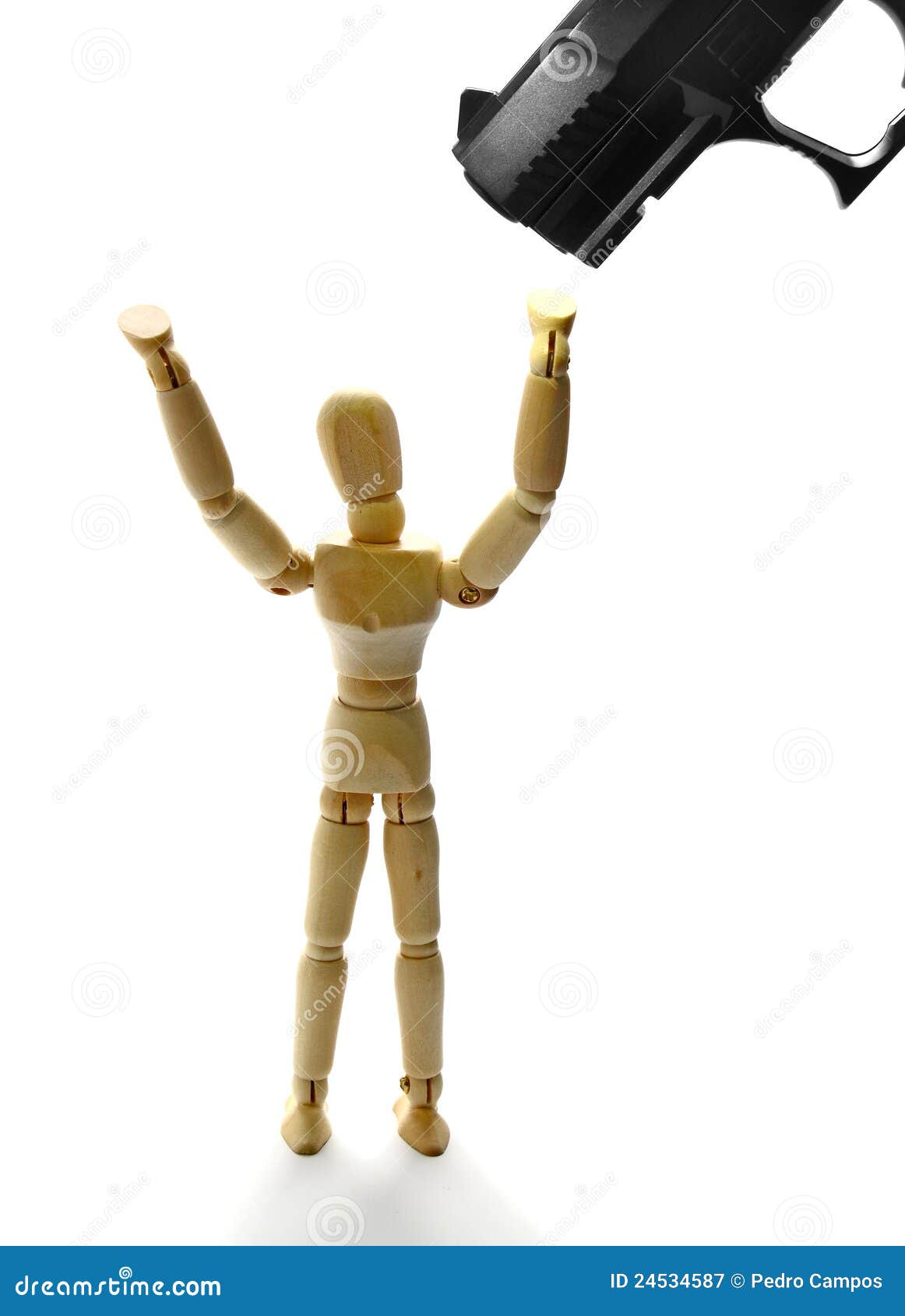 Freeze hands up stock image. Image of conflict, handgun - 24534587