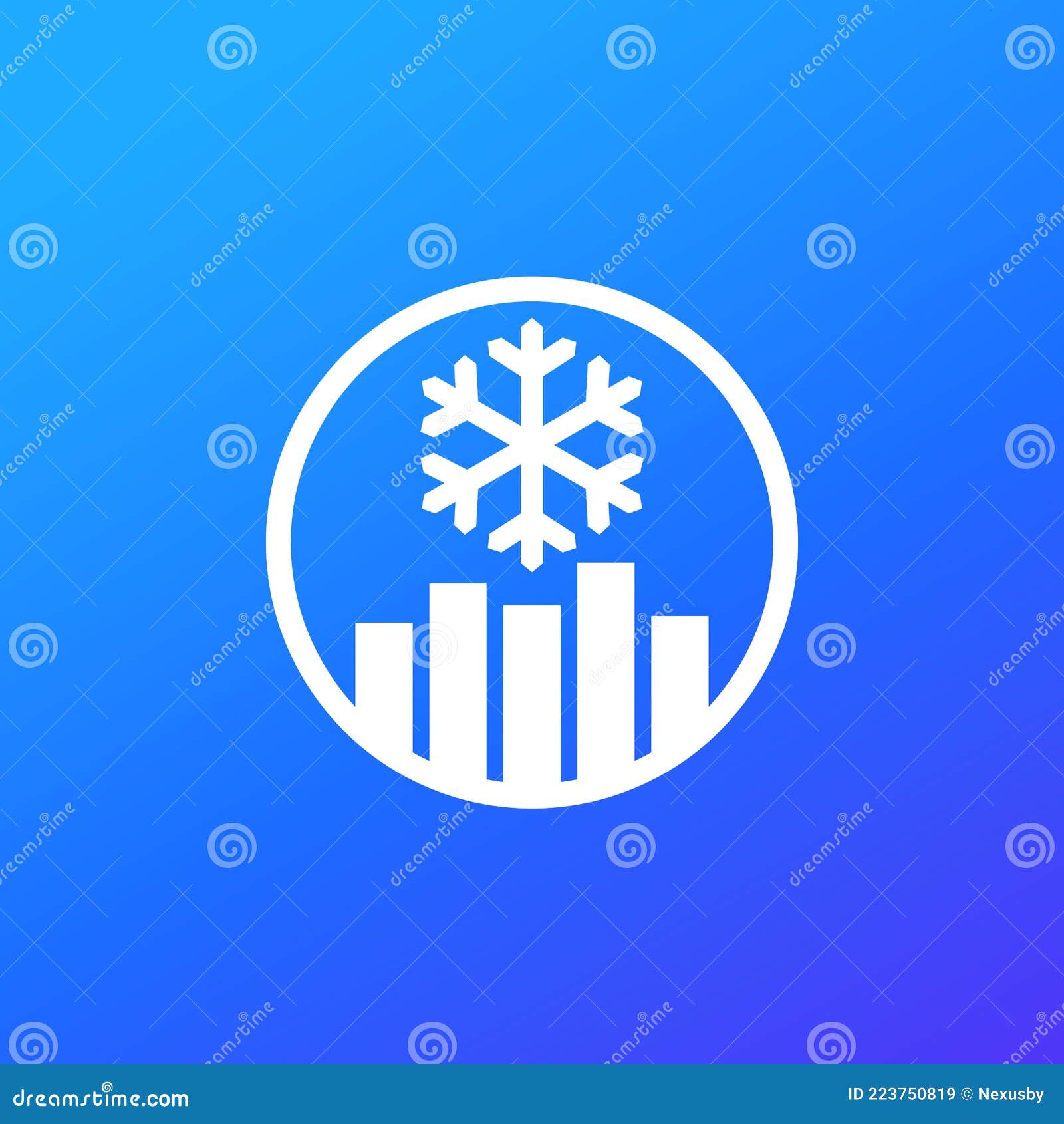 Freeze Level Control Icon with a Graph Stock Vector - Illustration of ...
