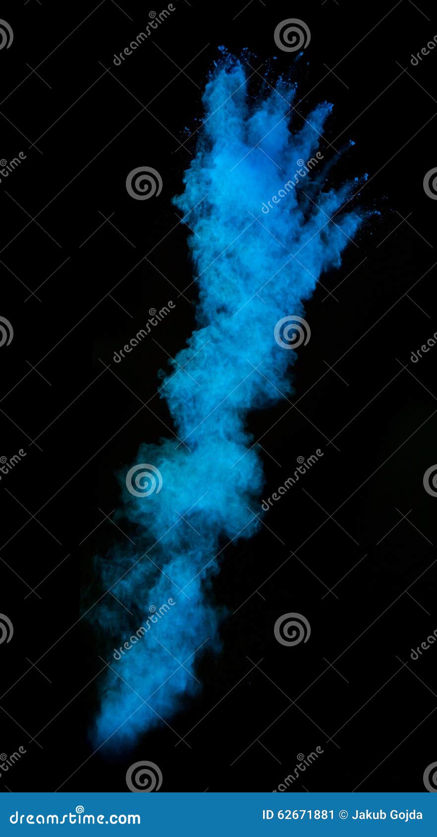 Freeze Motion of Blue Dust Explosion on Black Stock Image - Image of ...