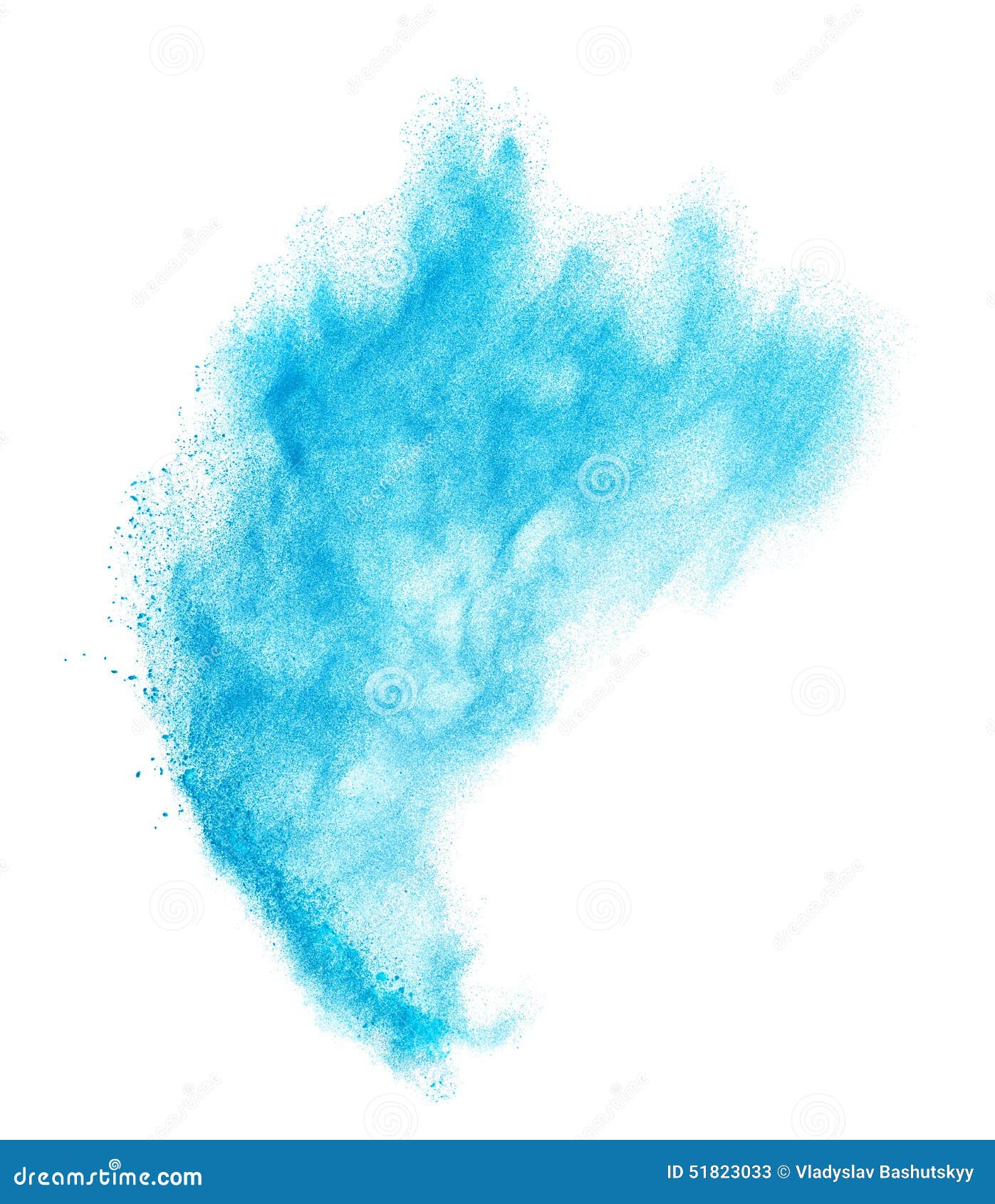 Freeze Motion of Blue Dust Explosion Isolated on Stock Image - Image of ...