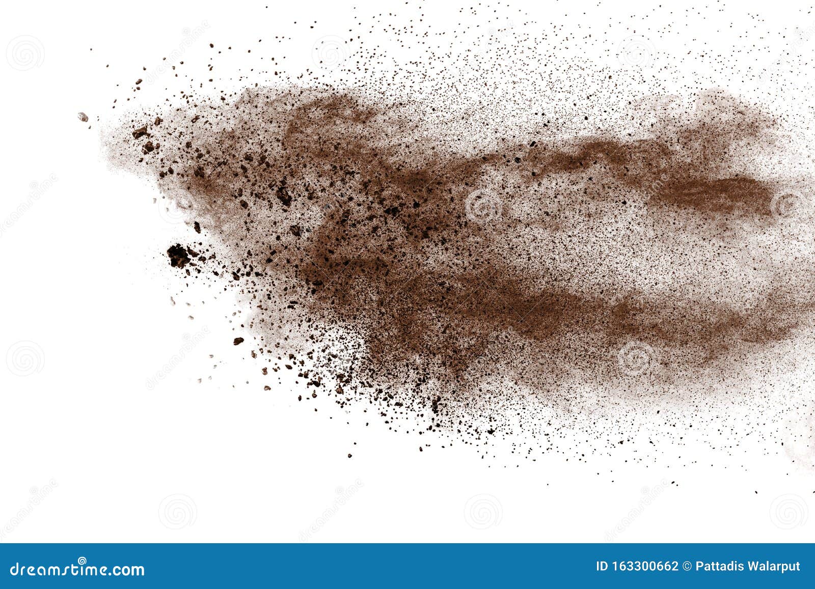 Freeze Motion of Brown Powder Exploding. Abstract Design of Brown Dust ...