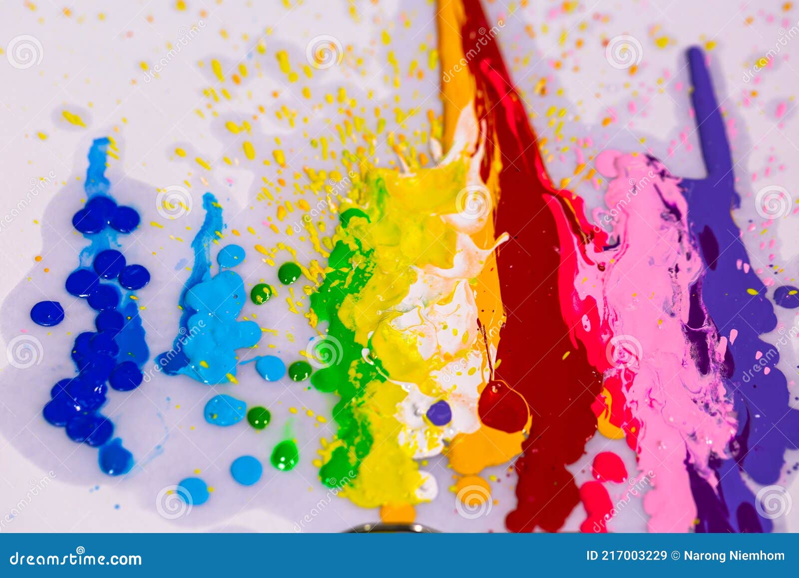 Colorful Paint Dripping Isolated on White Background. Stock Image ...