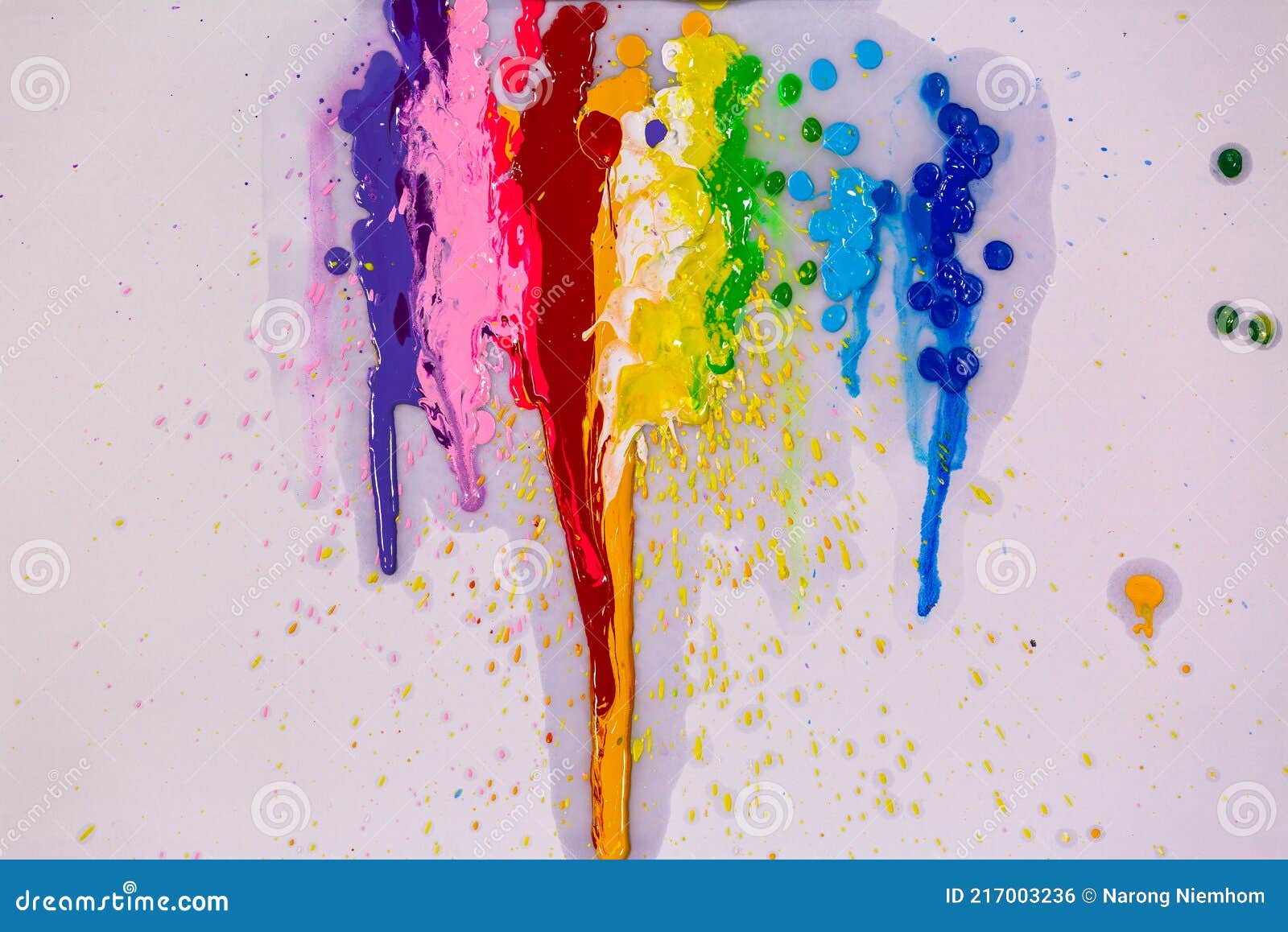 Colorful Paint Dripping Isolated on White Background. Stock Photo ...