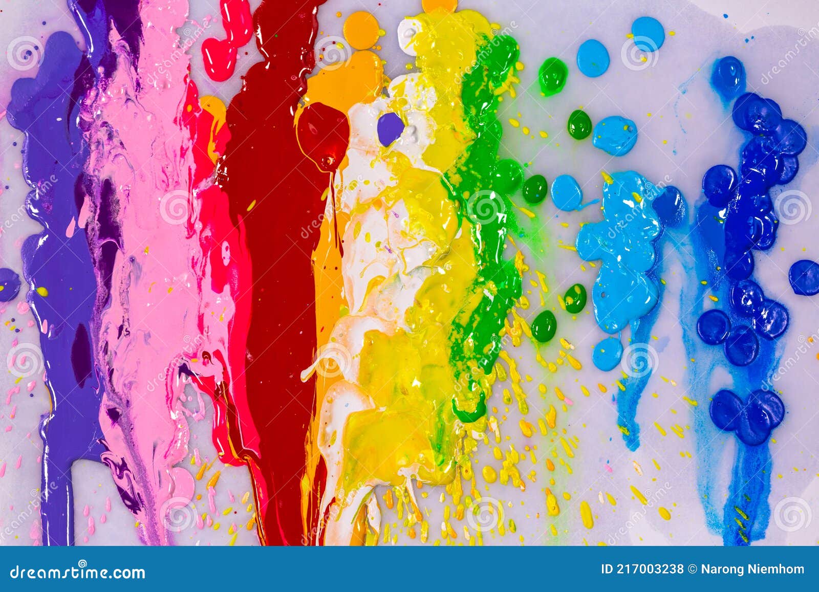 Colorful Paint Dripping Isolated on White Background. Stock Photo ...