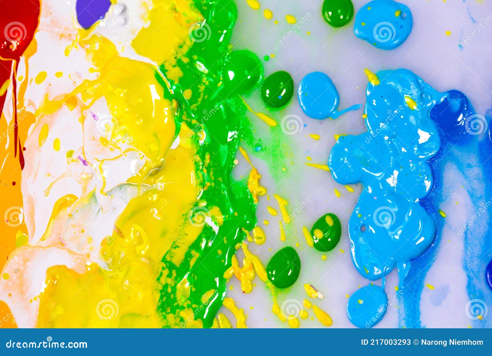 Colors Flow from High To Low on White Paper. Stock Image - Image of ...