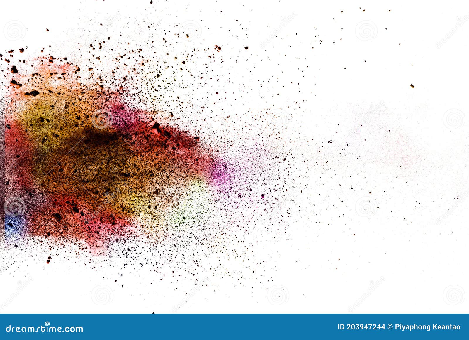 Explosion of Colored Powder on White Background Stock Photo - Image of ...