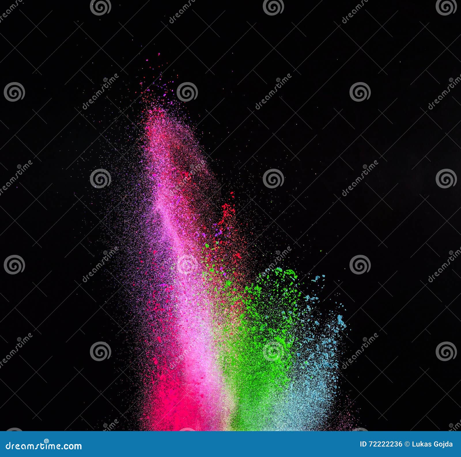Freeze Motion of Colored Dust Explosion. Stock Photo - Image of purple ...