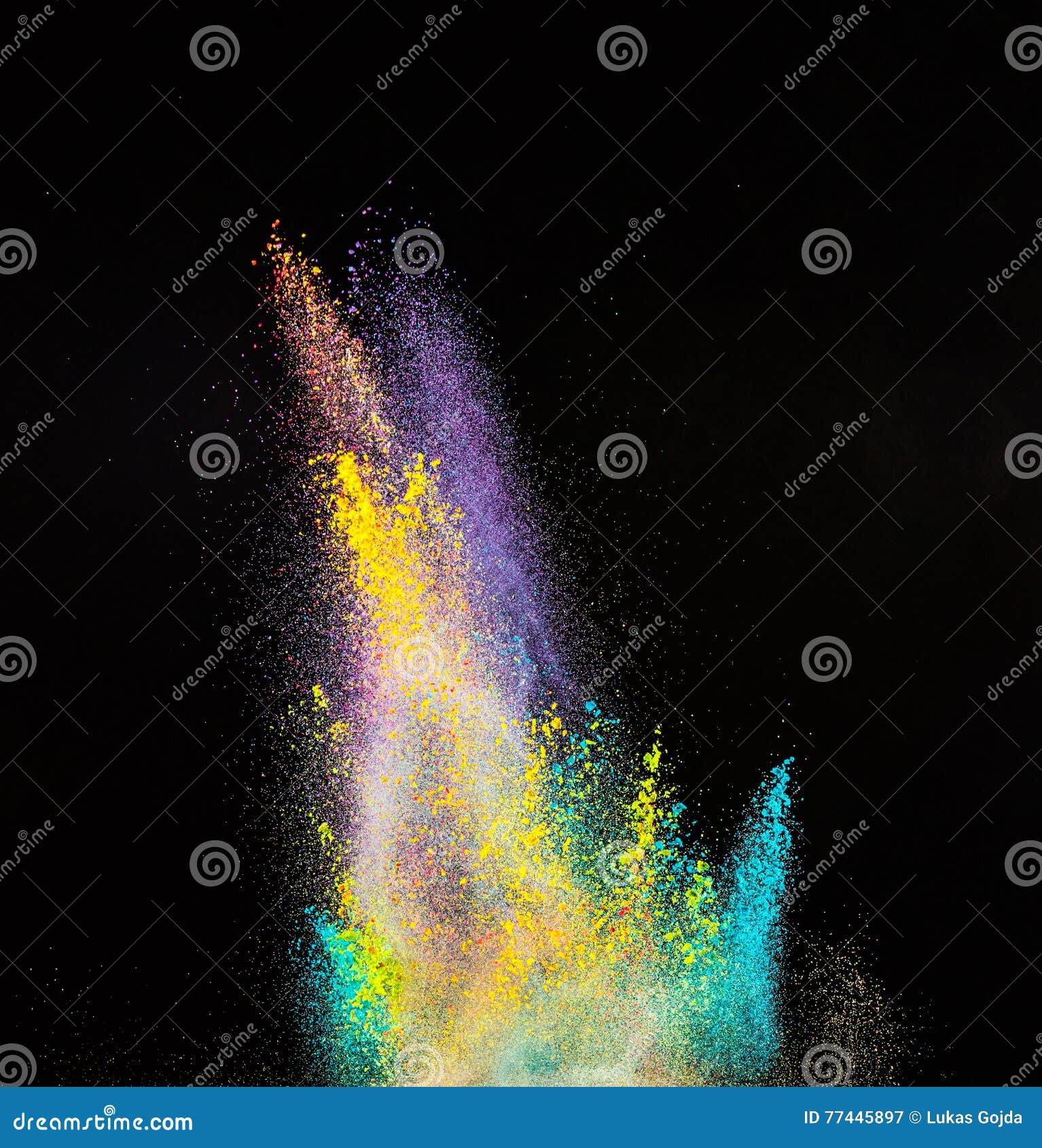 Freeze Motion Of Colored Dust Explosion. Stock Image - Image of texture ...