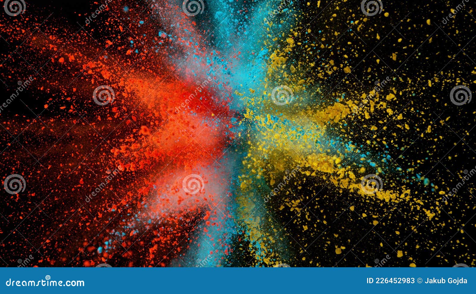 Freeze Motion of Coloured Powder Explosion Stock Image - Image of ...