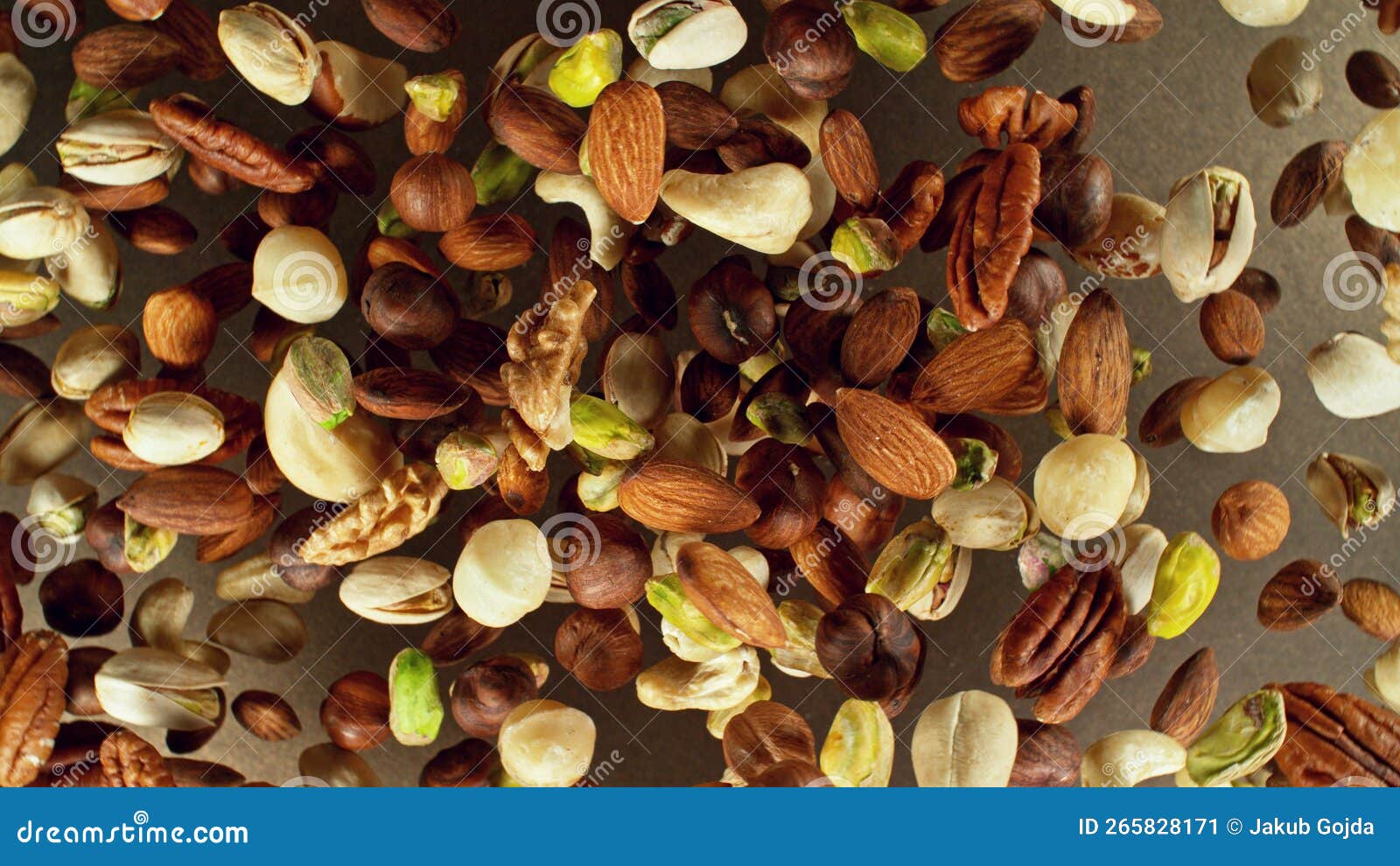 Freeze Motion of Flying Mix of Nuts Stock Image - Image of macadam ...