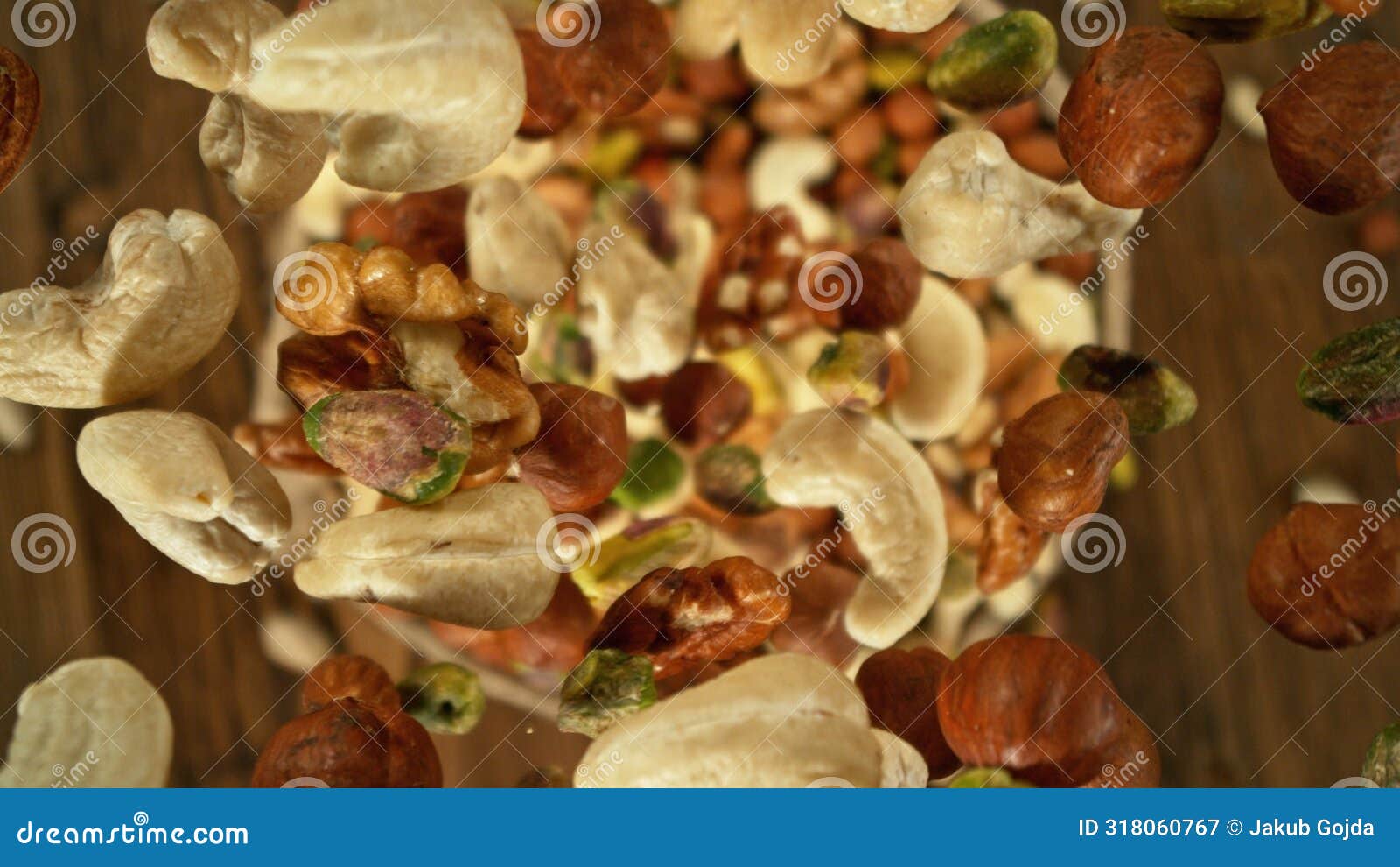 Freeze Motion of Flying Nuts Mix Stock Image - Image of burst, pieces ...