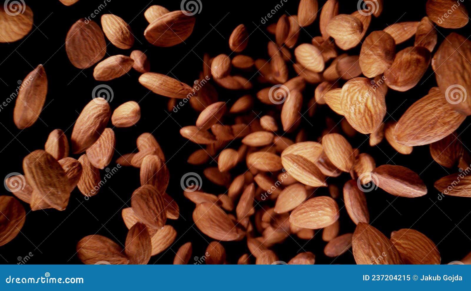 Freeze Motion of Flying Whole Almonds Stock Image - Image of brown ...