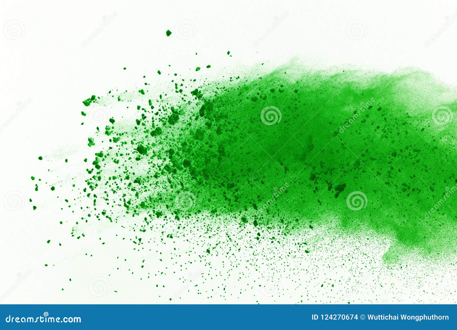 Explosion of Colored Powder, Isolated on White Background. Abstract of ...