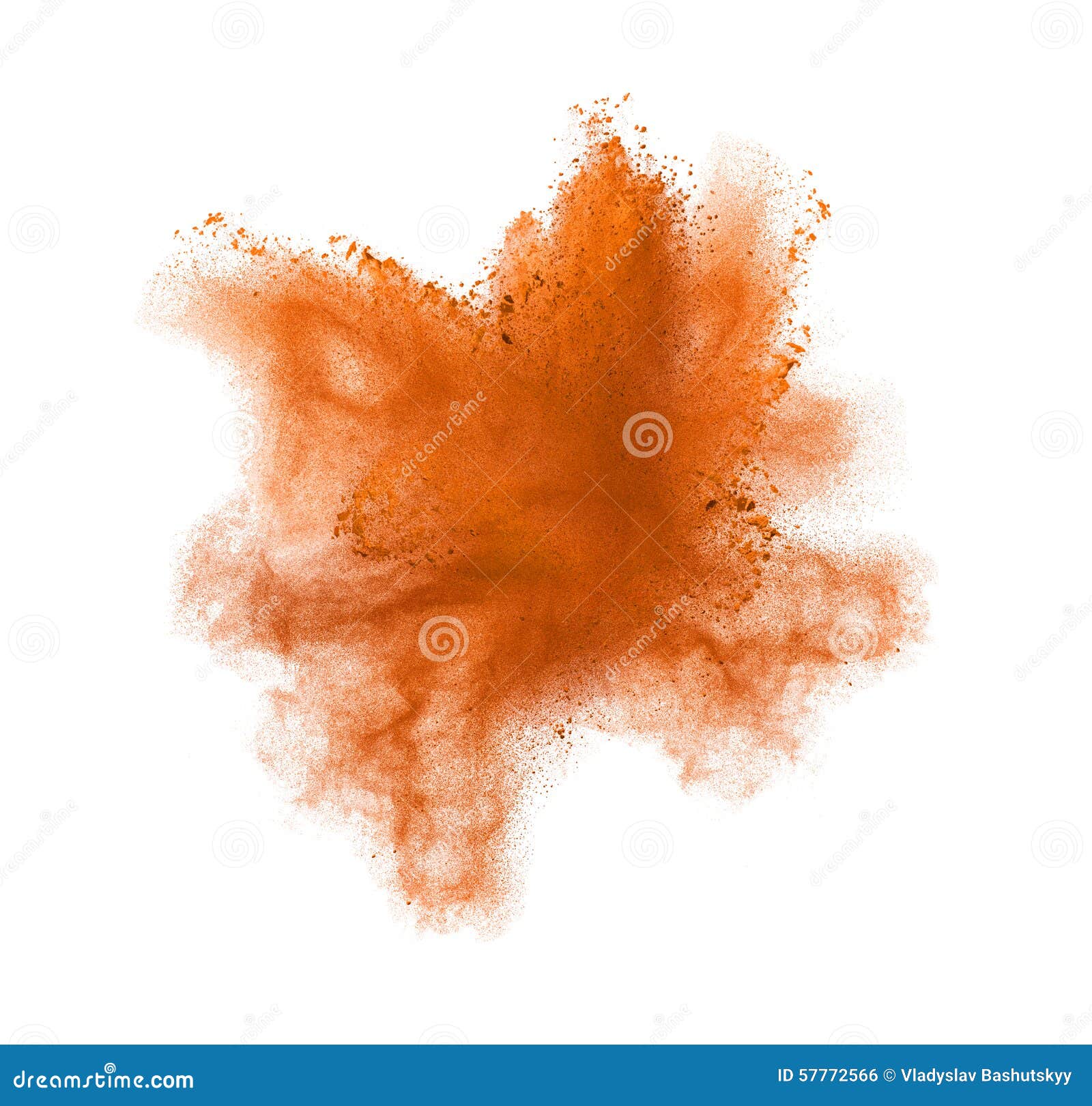 Freeze Motion of Orange Powder Exploding, Isolated Stock Photo - Image ...