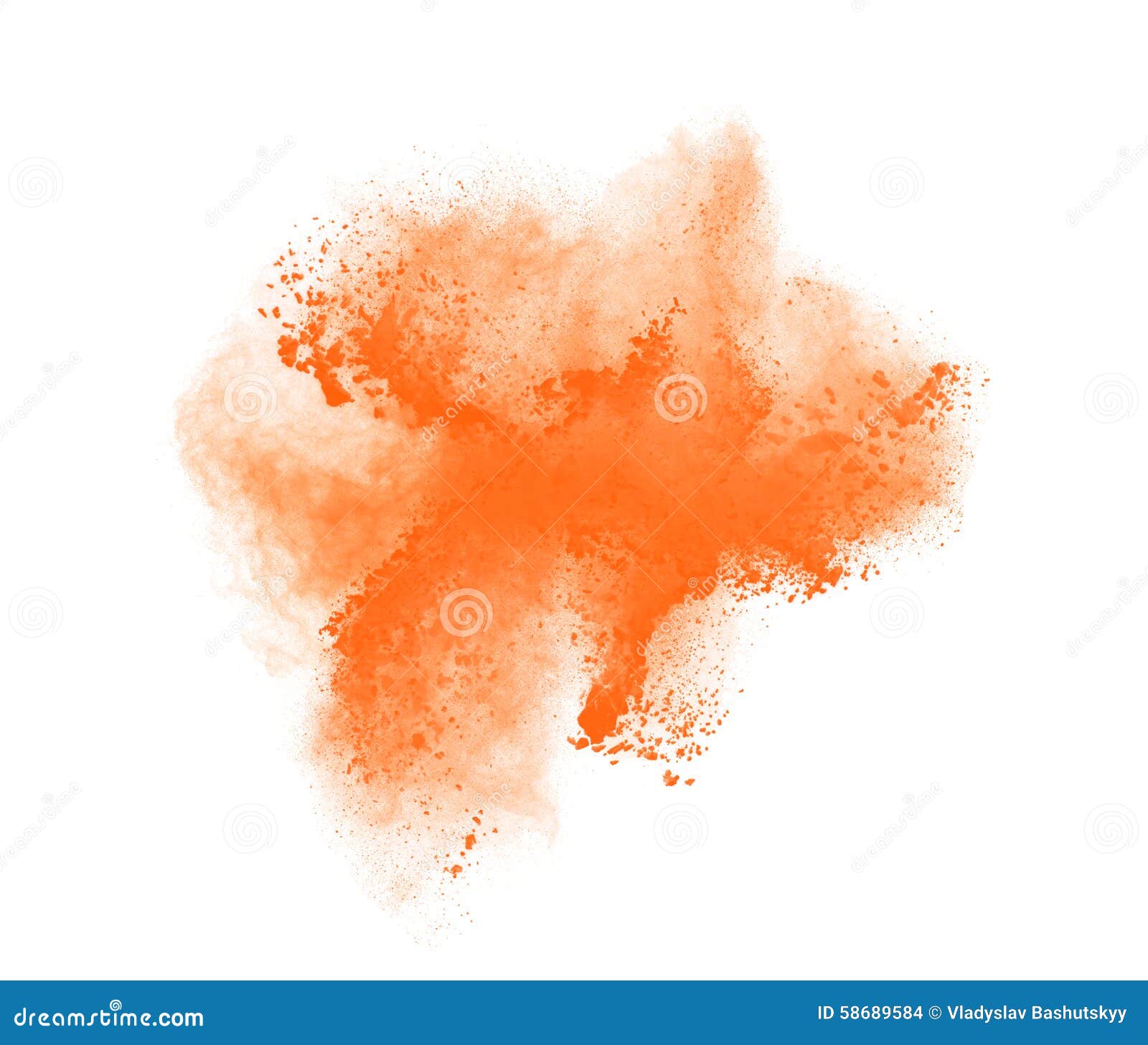 Freeze Motion of Orange Powder Exploding, Isolated Stock Photo - Image ...