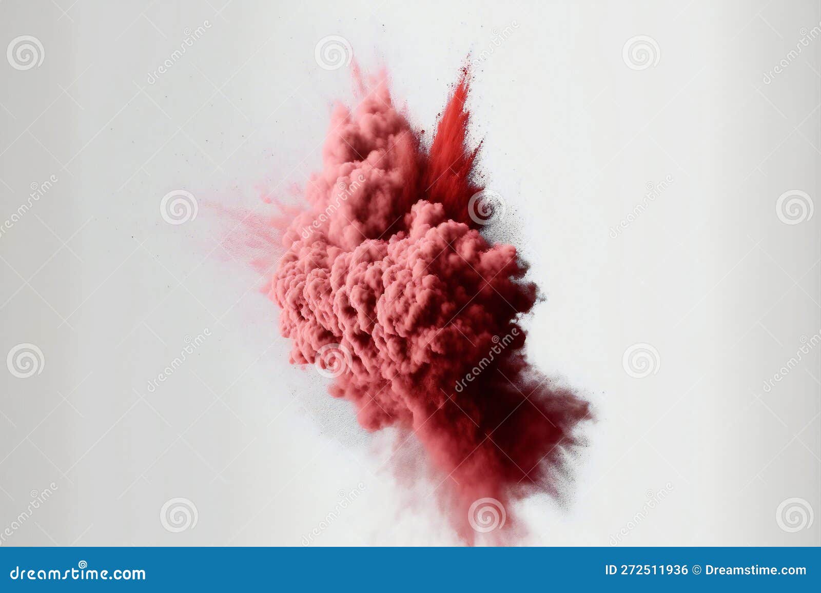 Freeze Motion of Red Powder Exploding Isolated on White, Abstract ...