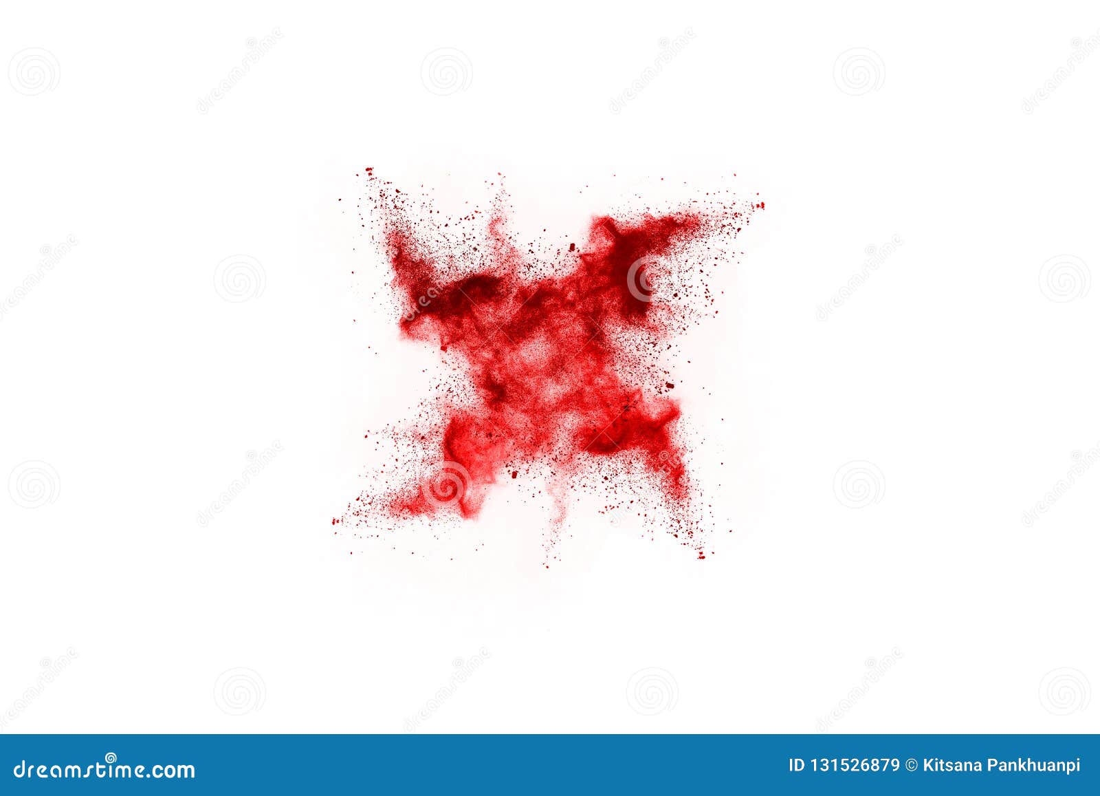Abstract Red Dust Explosion on White Background. Stock Image - Image of ...