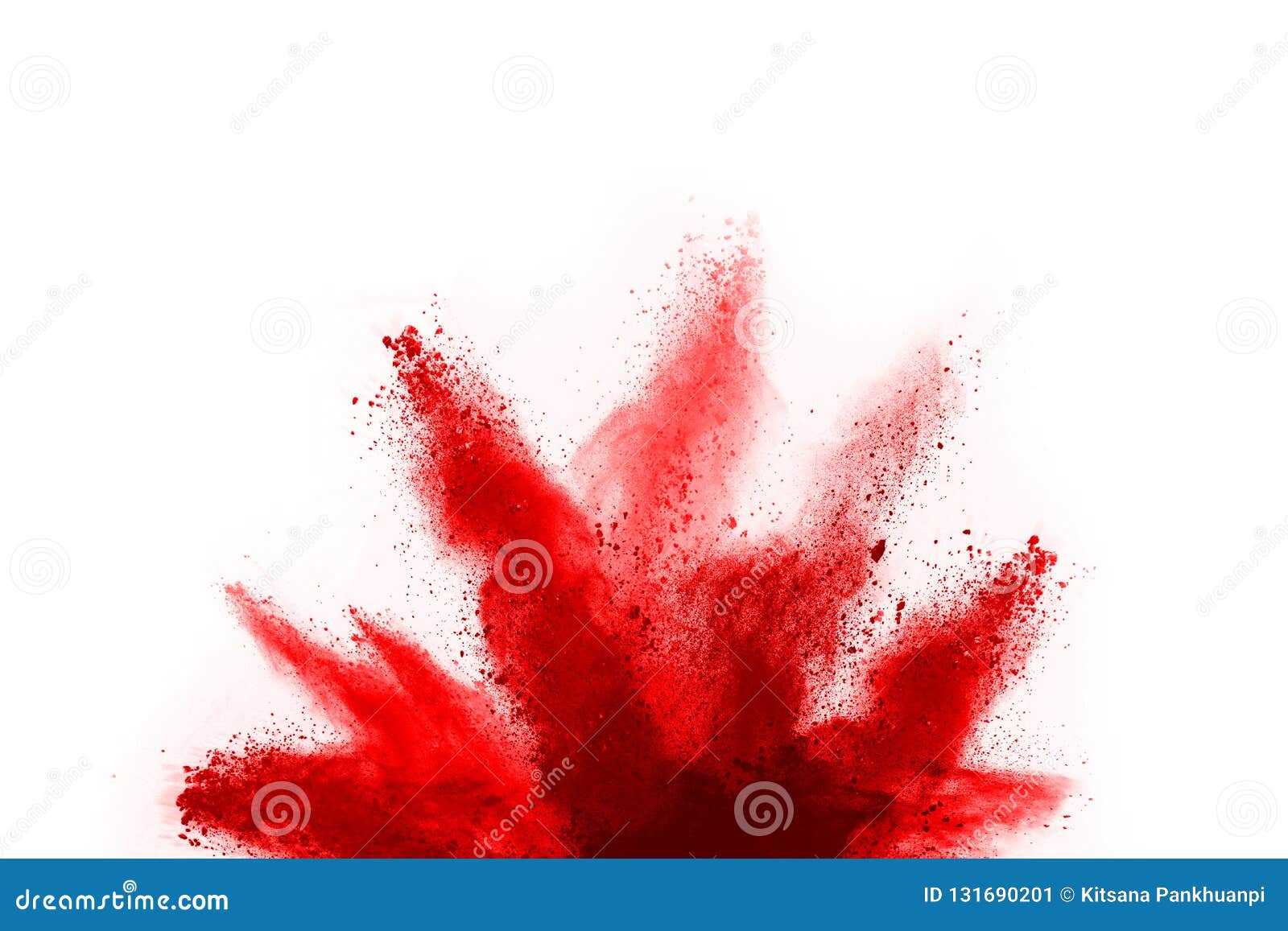 Red Powder Explosion on White Background. Stock Image - Image of ...