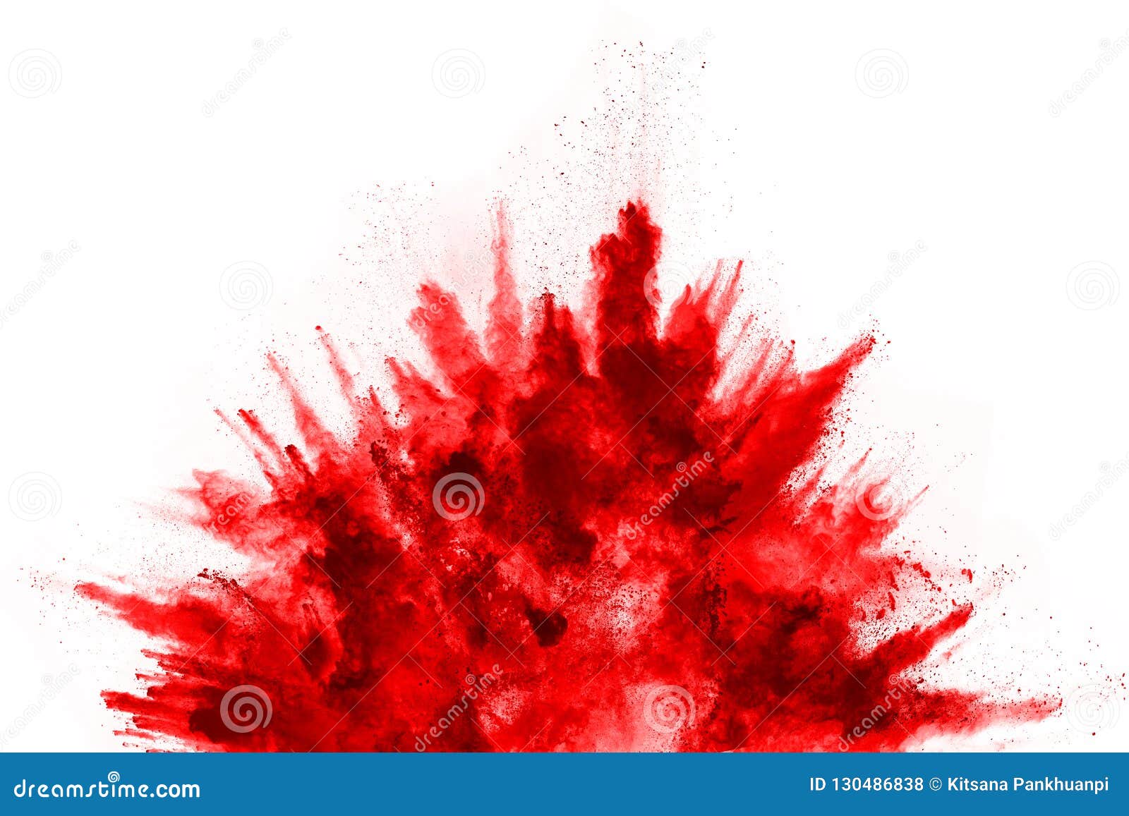 Abstract Red Dust Explosion on White Background. Stock Photo - Image of ...