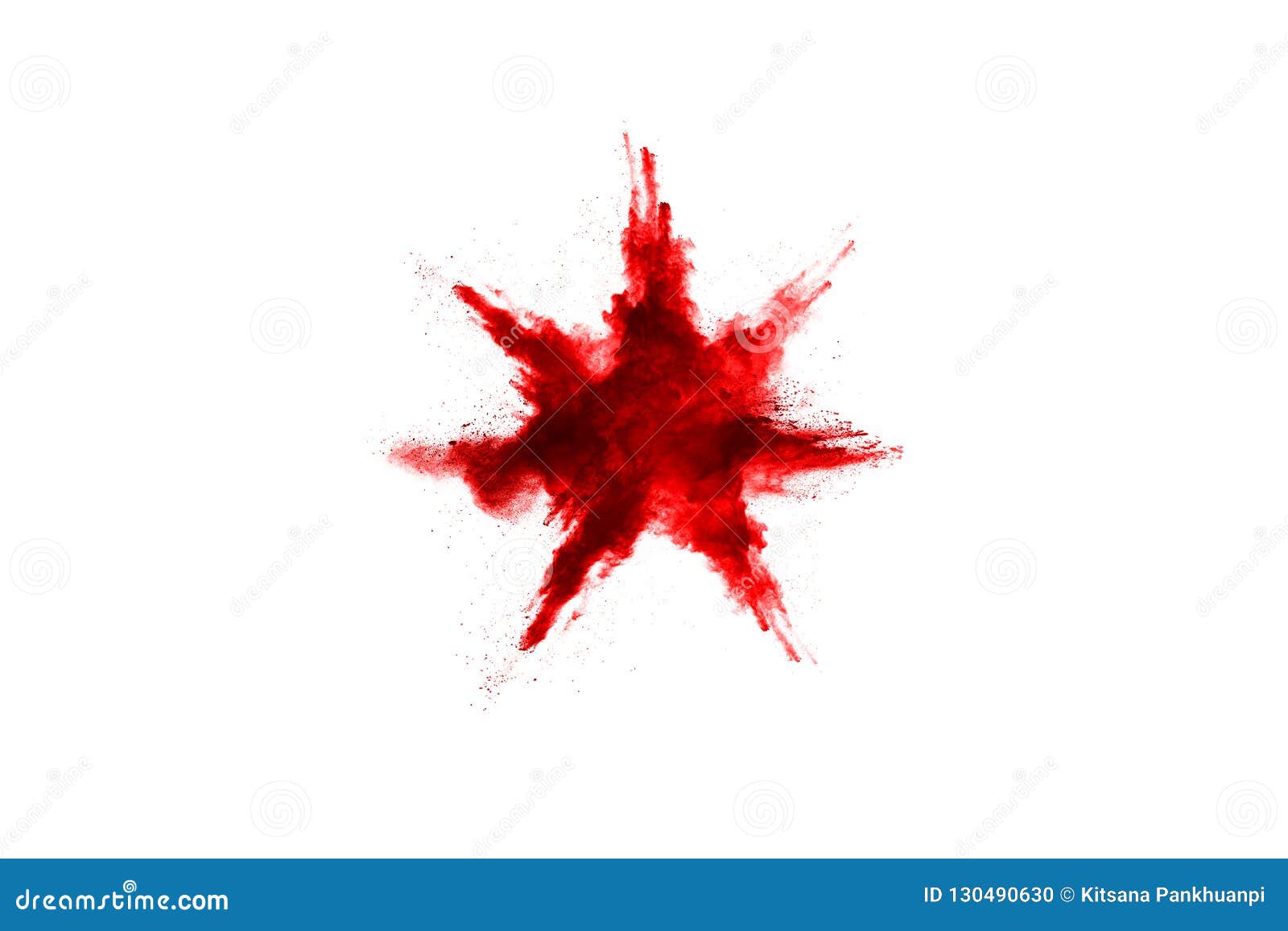 Abstract Red Dust Explosion on White Background. Stock Photo - Image of ...