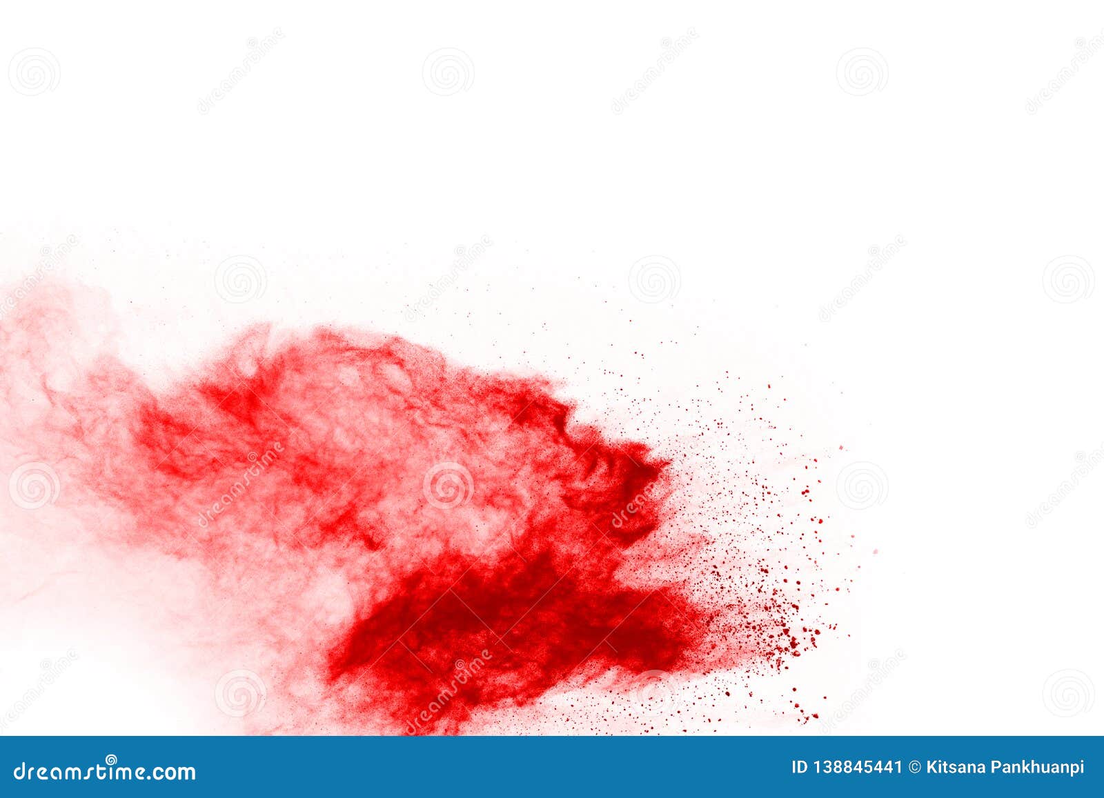Red Powder Explosion on White Background. Stock Image - Image of ...