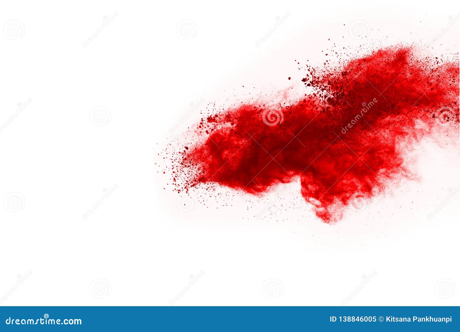 Red Powder Explosion on White Background. Stock Image - Image of blow ...