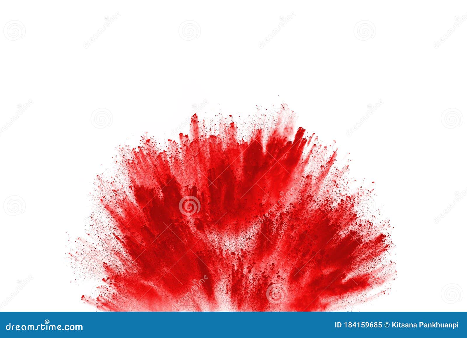 Red Color Powder Explosion on White Background. Stock Image - Image of ...
