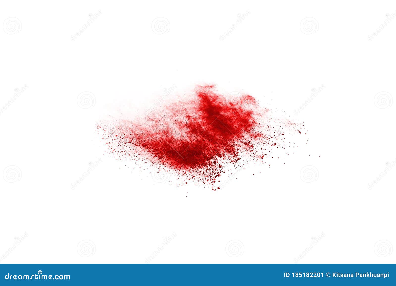 Red Color Powder Explosion on White Background. Stock Image - Image of ...