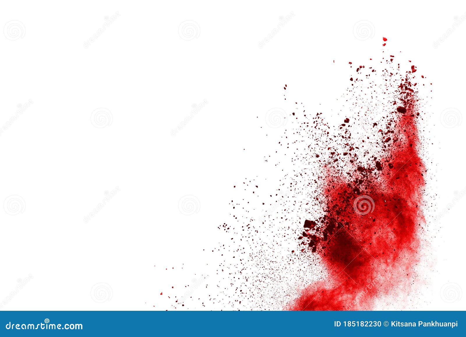 Red Color Powder Explosion on White Background. Stock Photo - Image of ...